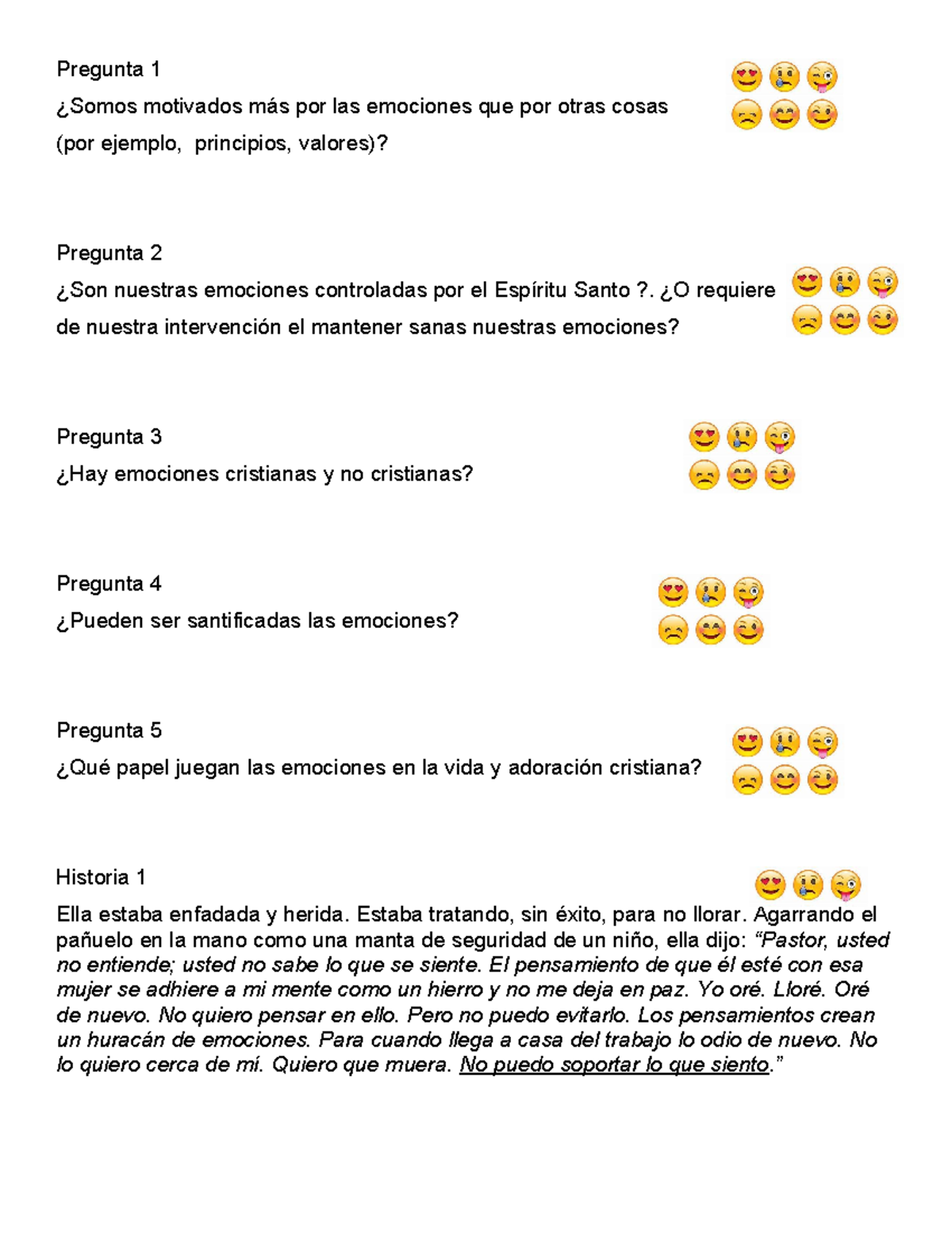 Emociones imprimir - Taller - Pregunta 1 ¿Somos motivados más por las ...