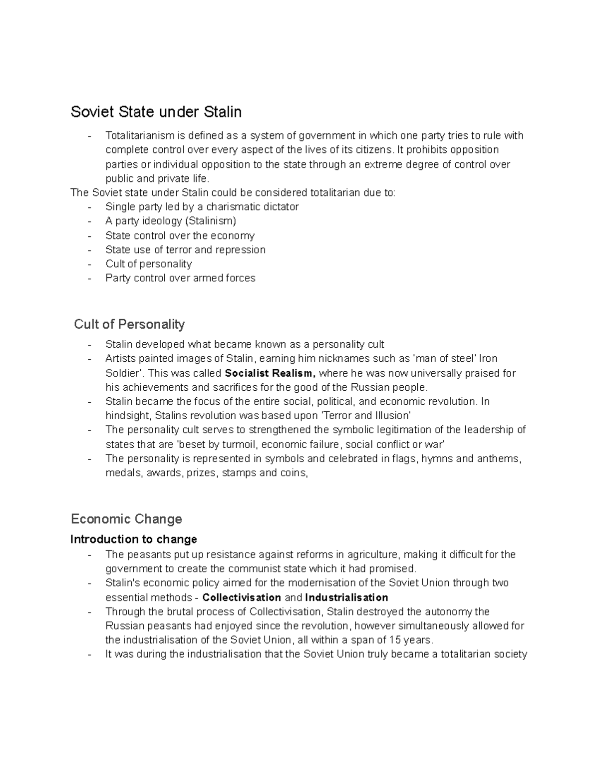 THE NEW Russia Notes ( Booklet 2) - Soviet State under Stalin ...