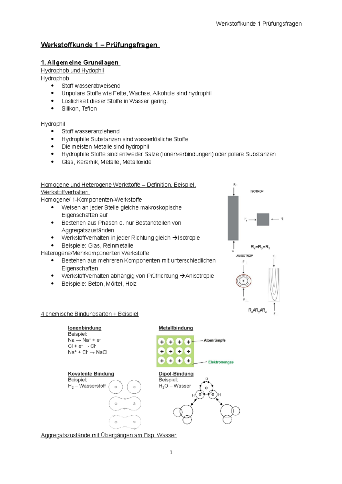 Werkstoffe Prüfungsfragen kurz - Werkstoffkunde 1 – Prüfungsfragen 1. Allgemeine Grundlagen ...