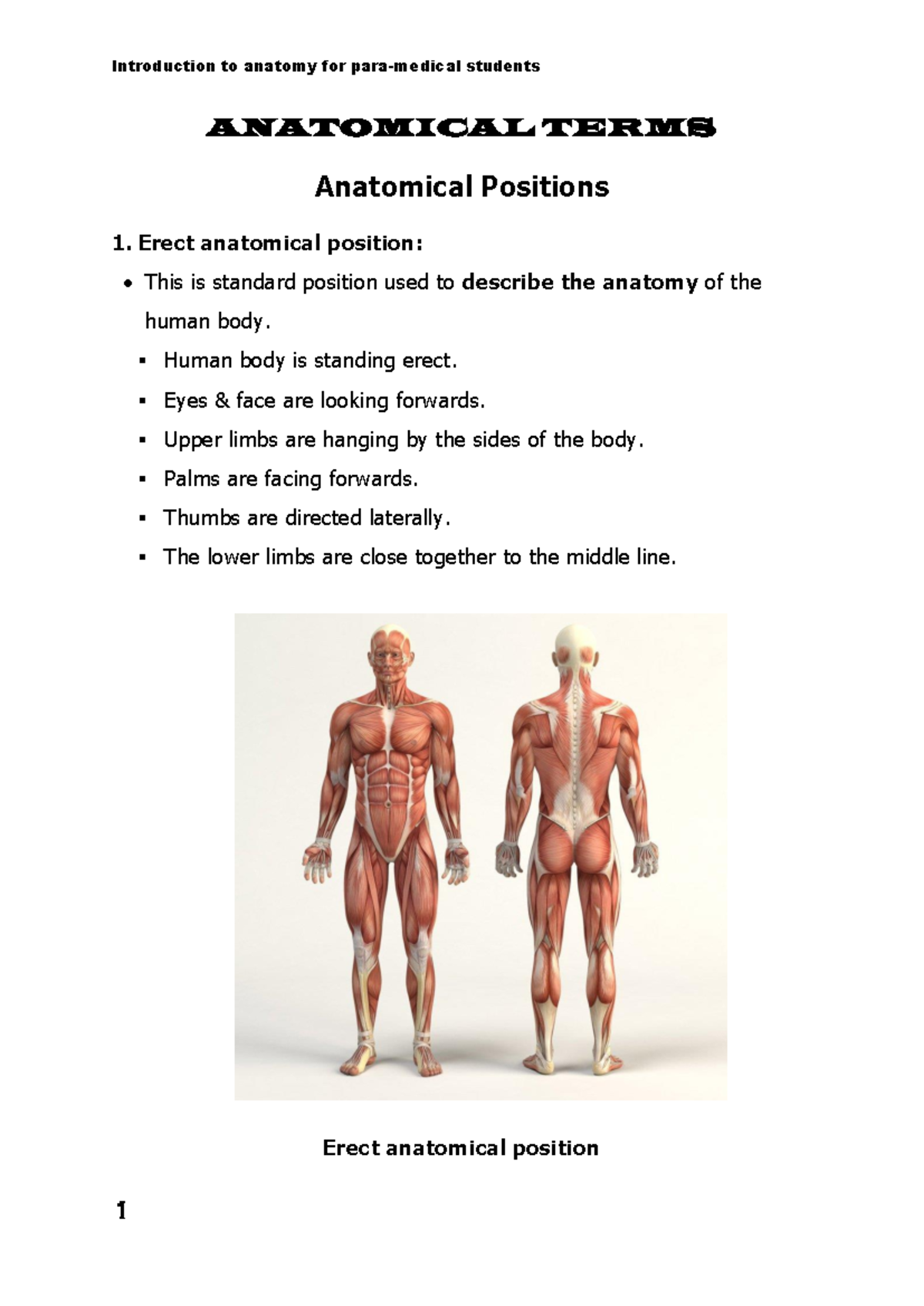 Must introduction applied science or nursing 1 - ANATOMICAL TERMS ...