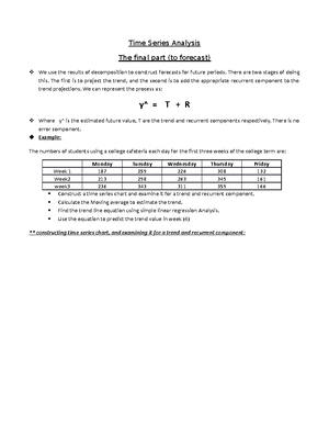 Time Series Analysis - chapter Summery - Time Series Analysis Time ...