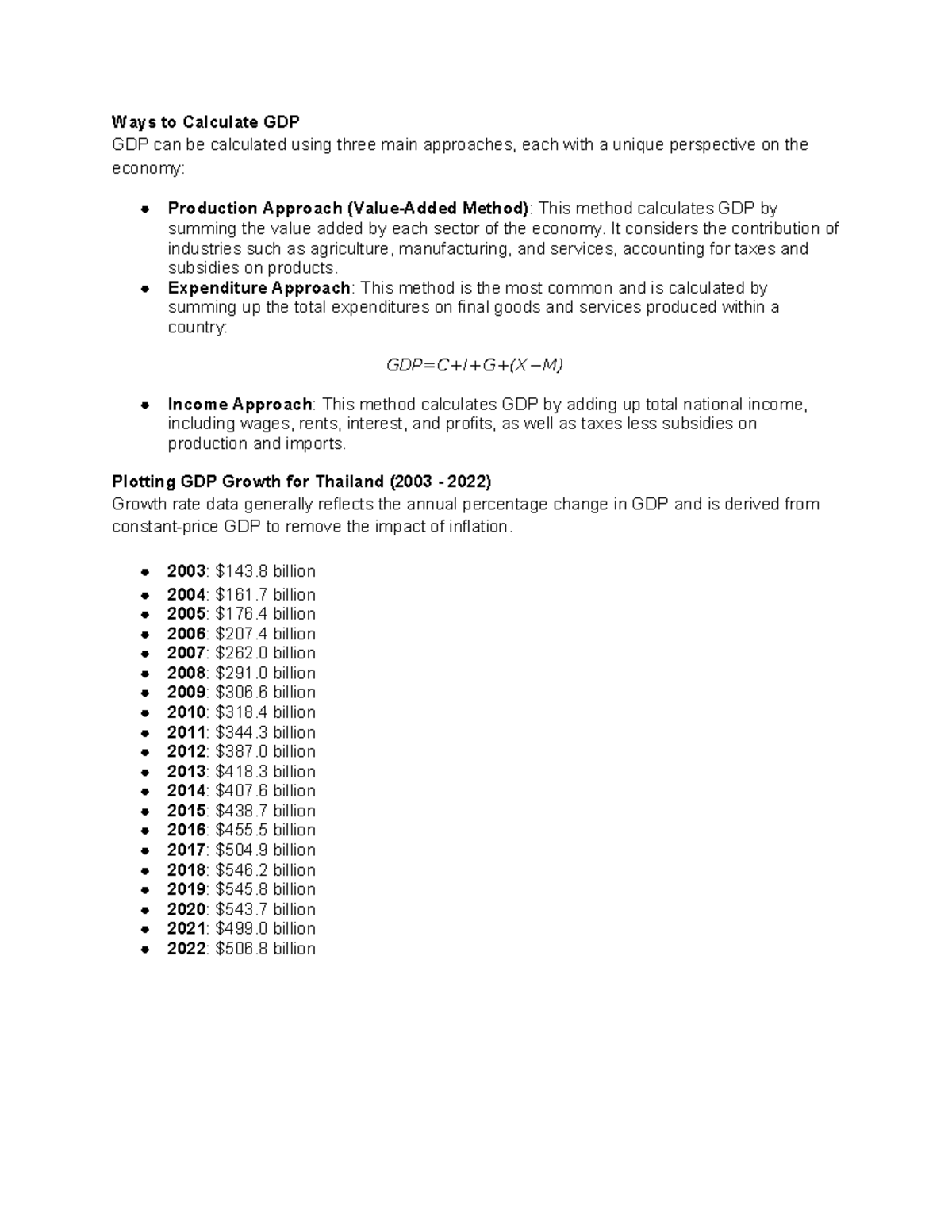 Phan Anh Vũ - Lecture 6 exercise GDP growth - Ways to Calculate GDP GDP ...