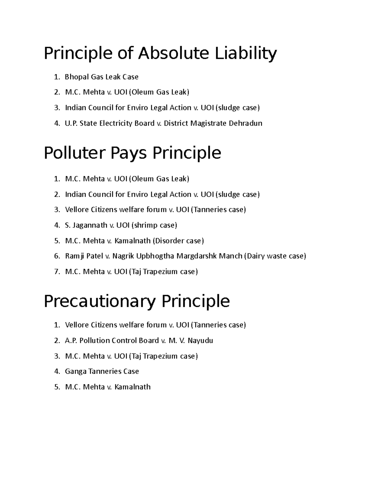 Doctrines-Principles of Environmental Law - Principle of Absolute ...