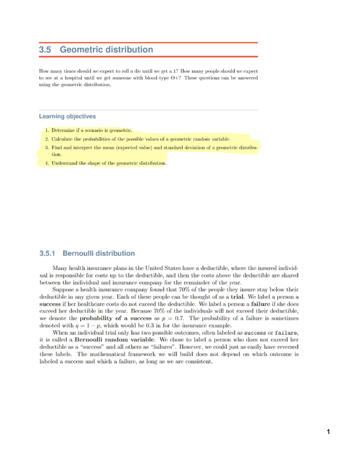 3.5 Geometric Distribution - 3 Geometric distribution How many times ...