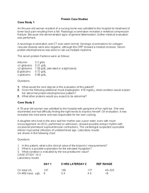 Enzyme CS w answers mod - Enzyme Case Studies Case Study 1 A 45-year ...