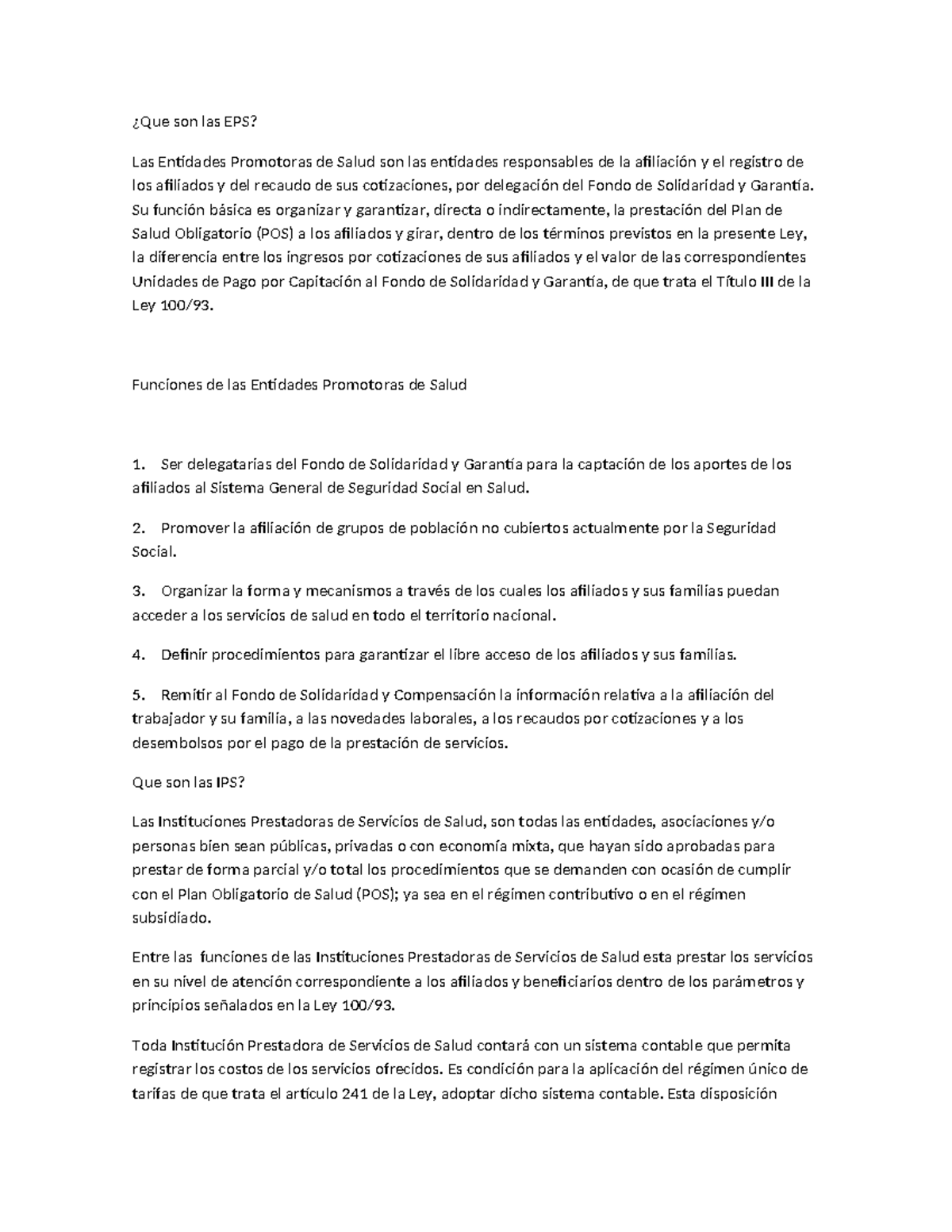 Que son las EPS - ¿Que son las EPS? Las Entidades Promotoras de Salud ...