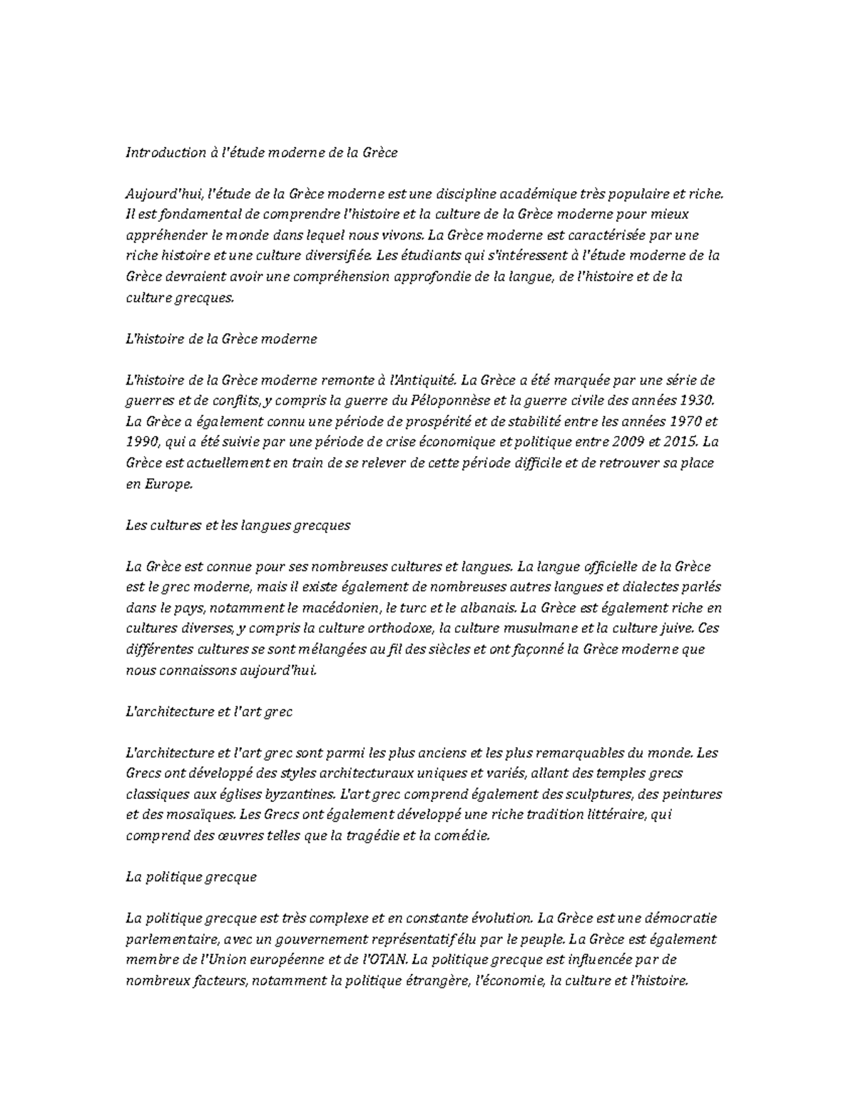 Modern Greek Studies note study - Introduction à l'étude moderne de la ...