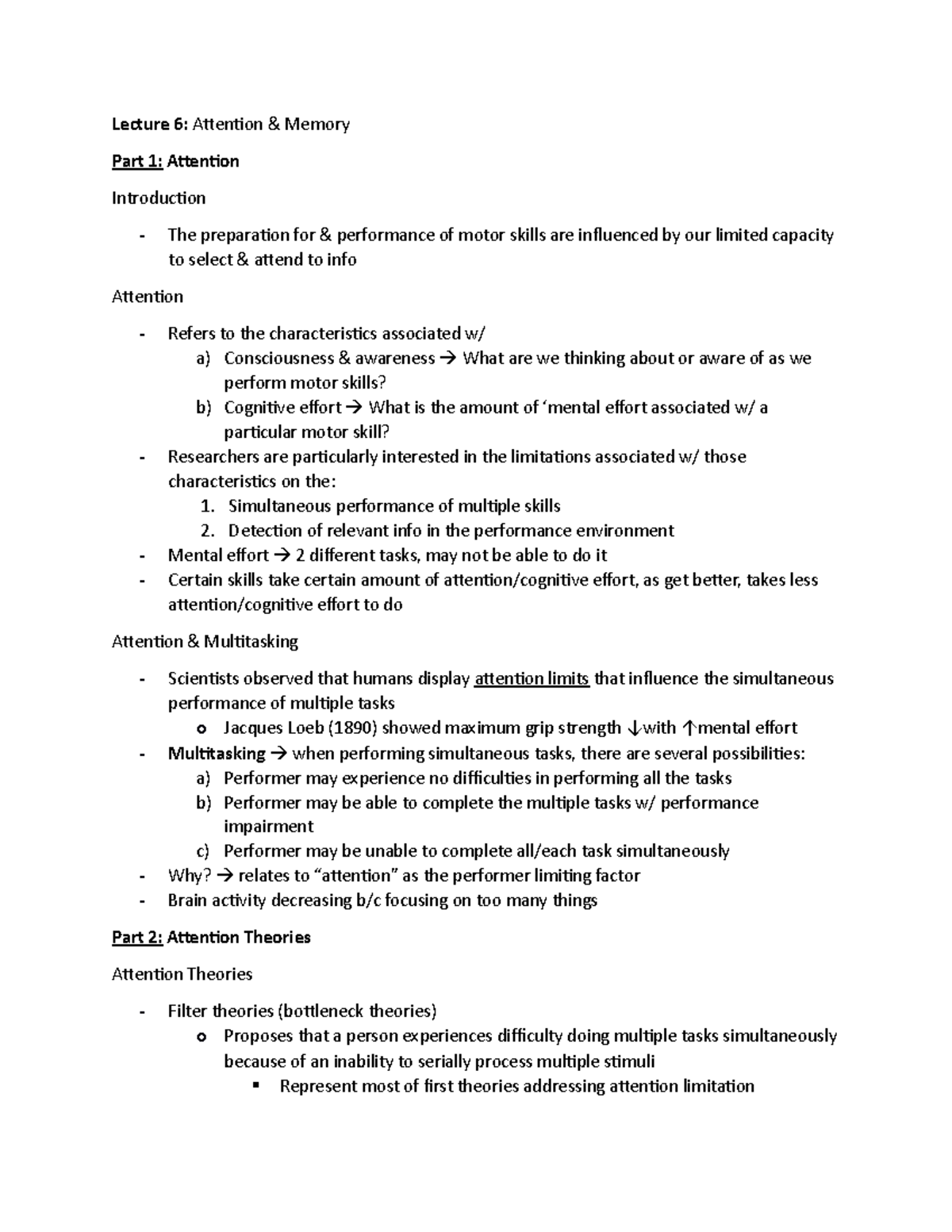 Attention and memory - Lecture 6: Attention & Memory Part 1: Attention ...