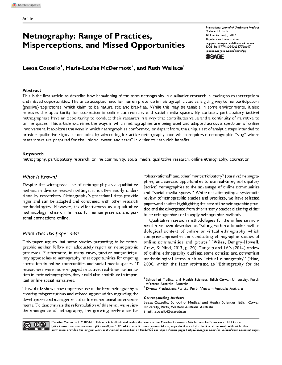 Netnography - Range of Practices - Article Netnography: Range of ...