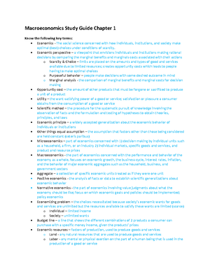 Macroeconomics Study Guide Chapter 3 - Demand schedule – a table of ...