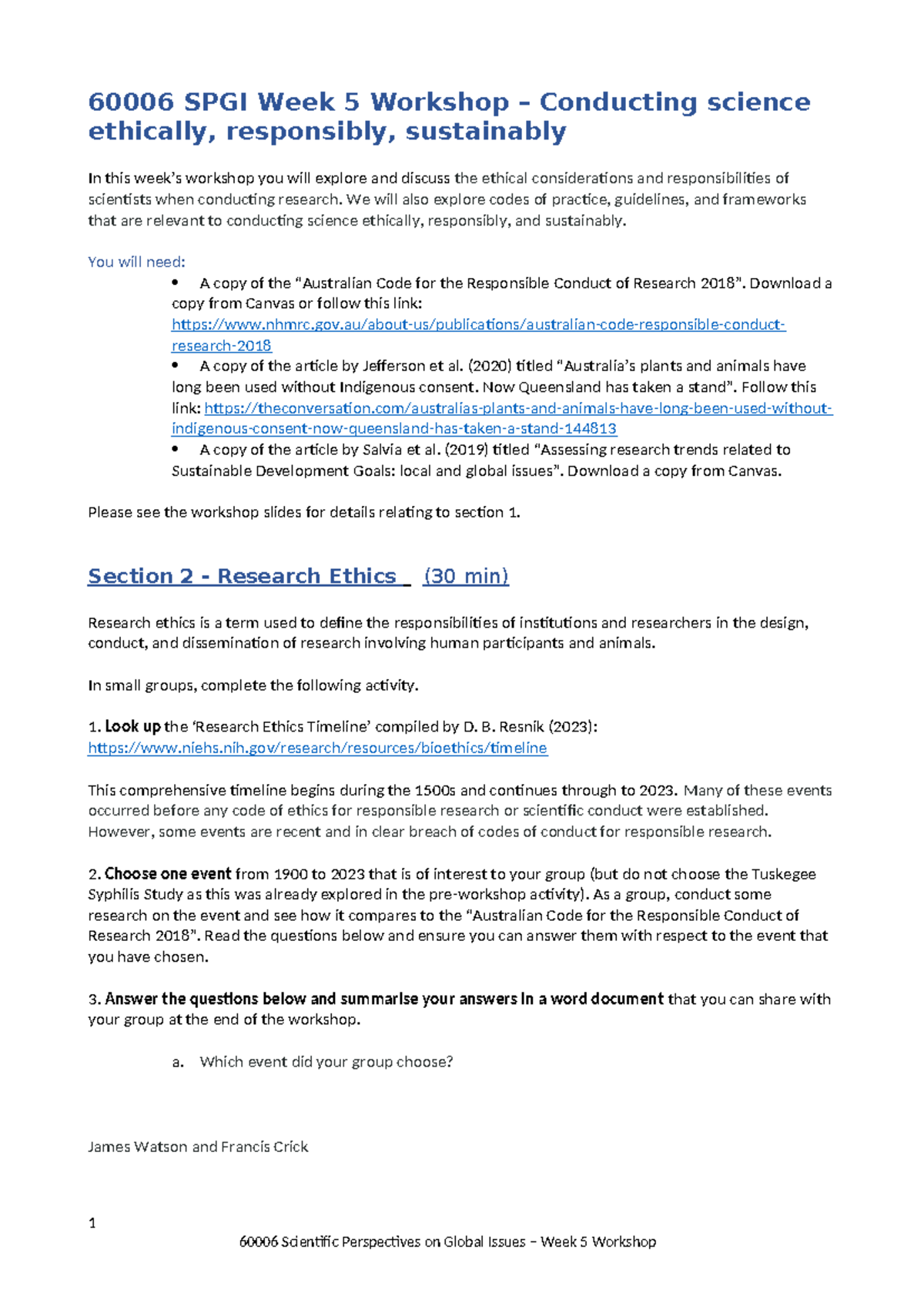 SPGI AUT24 Week 5 workshop worksheet - 60006 SPGI Week 5 Workshop ...