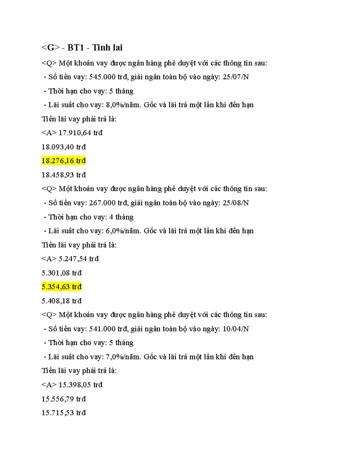 Student-40-exercises - - BT1 - Tinh lai Một khoản vay được ngân hàng phê duyệt - Studocu