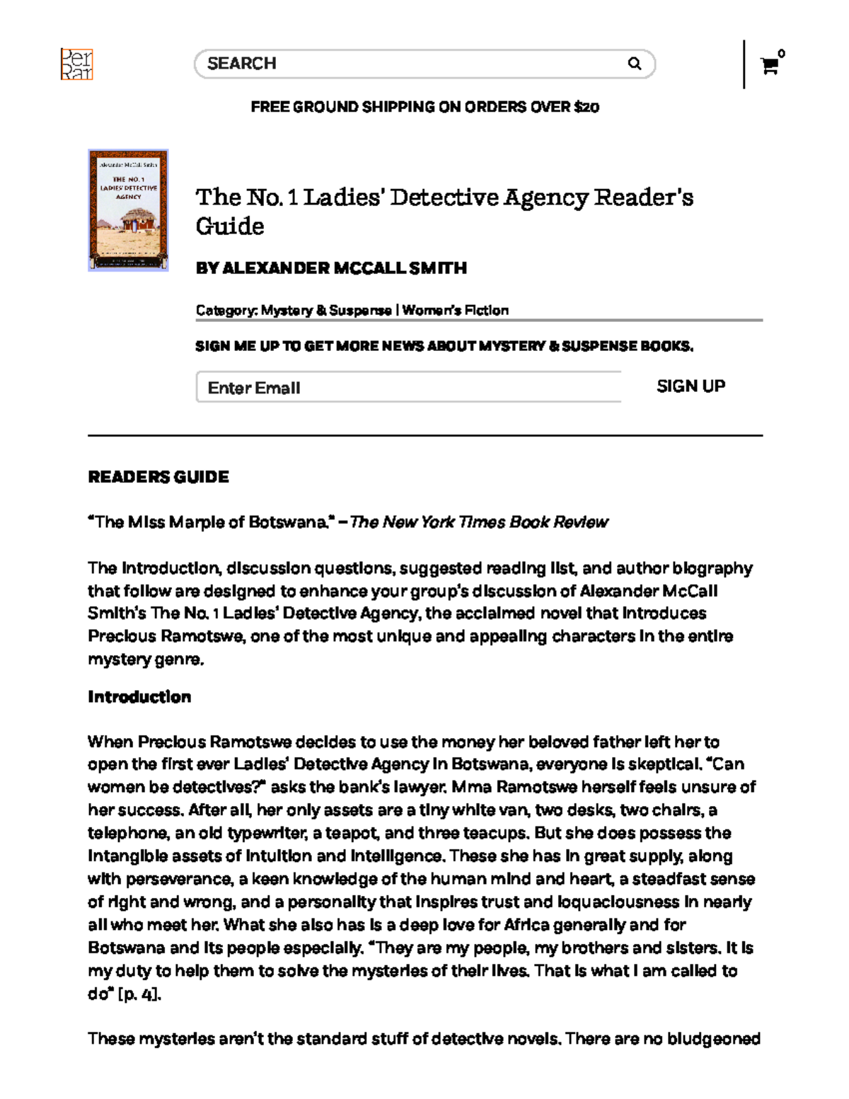 The No. 1 Ladies' Detective Agency by Alexander Mc Call Smith - Reading ...