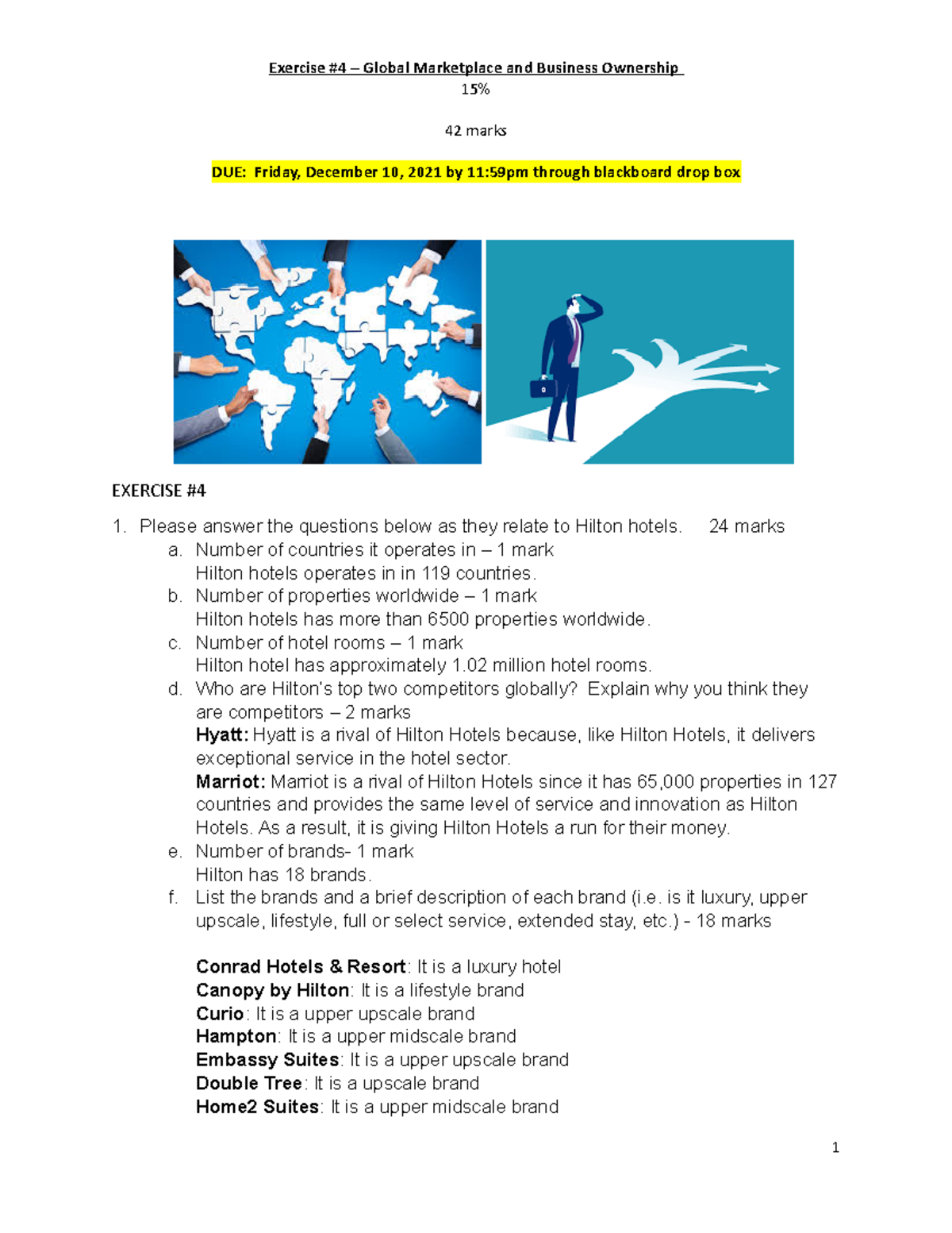Exercise #4 - Global Marketplace and Forms of Business Ownership.FALL ...