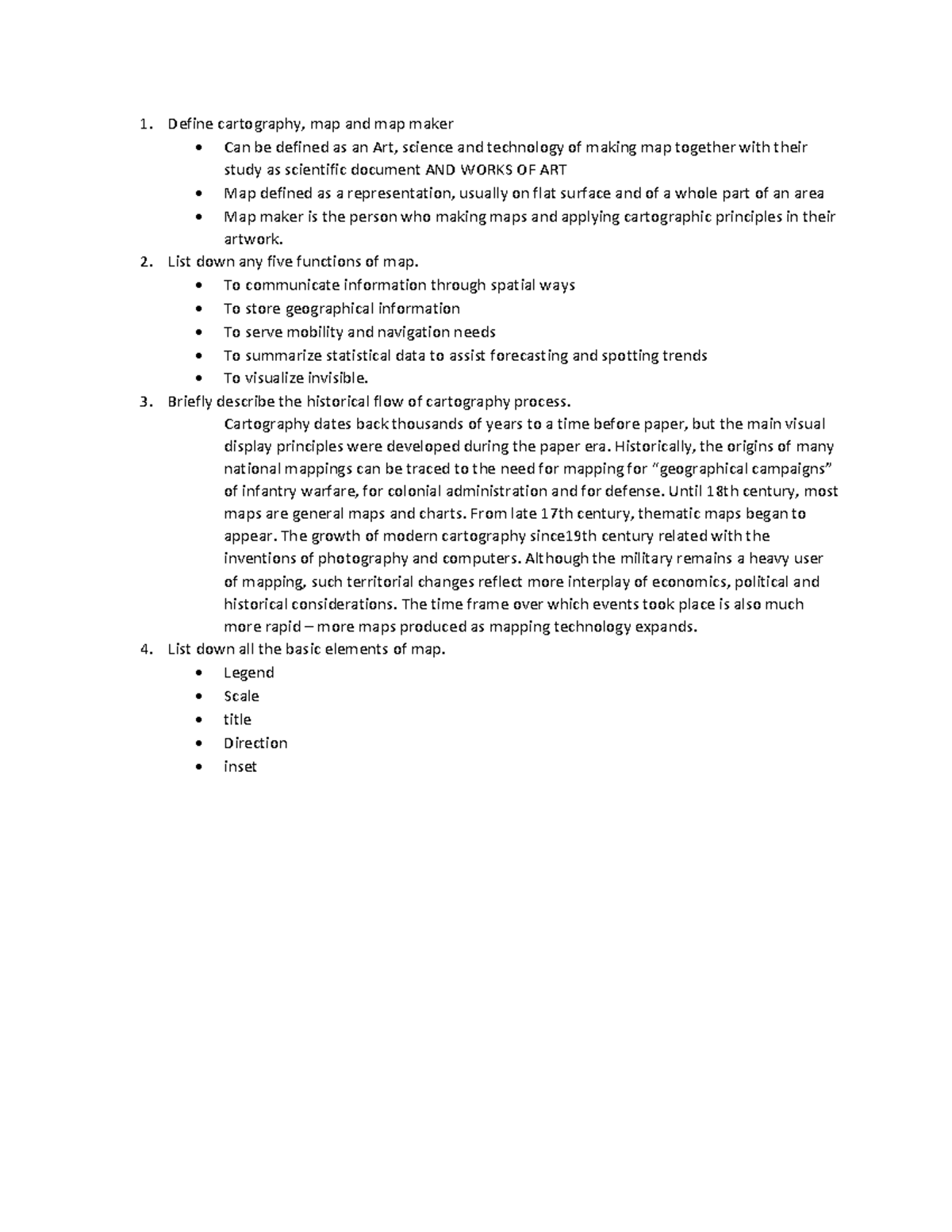 Tutorial Carthography 2 CHAPTER 1 - Define cartography, map and map ...