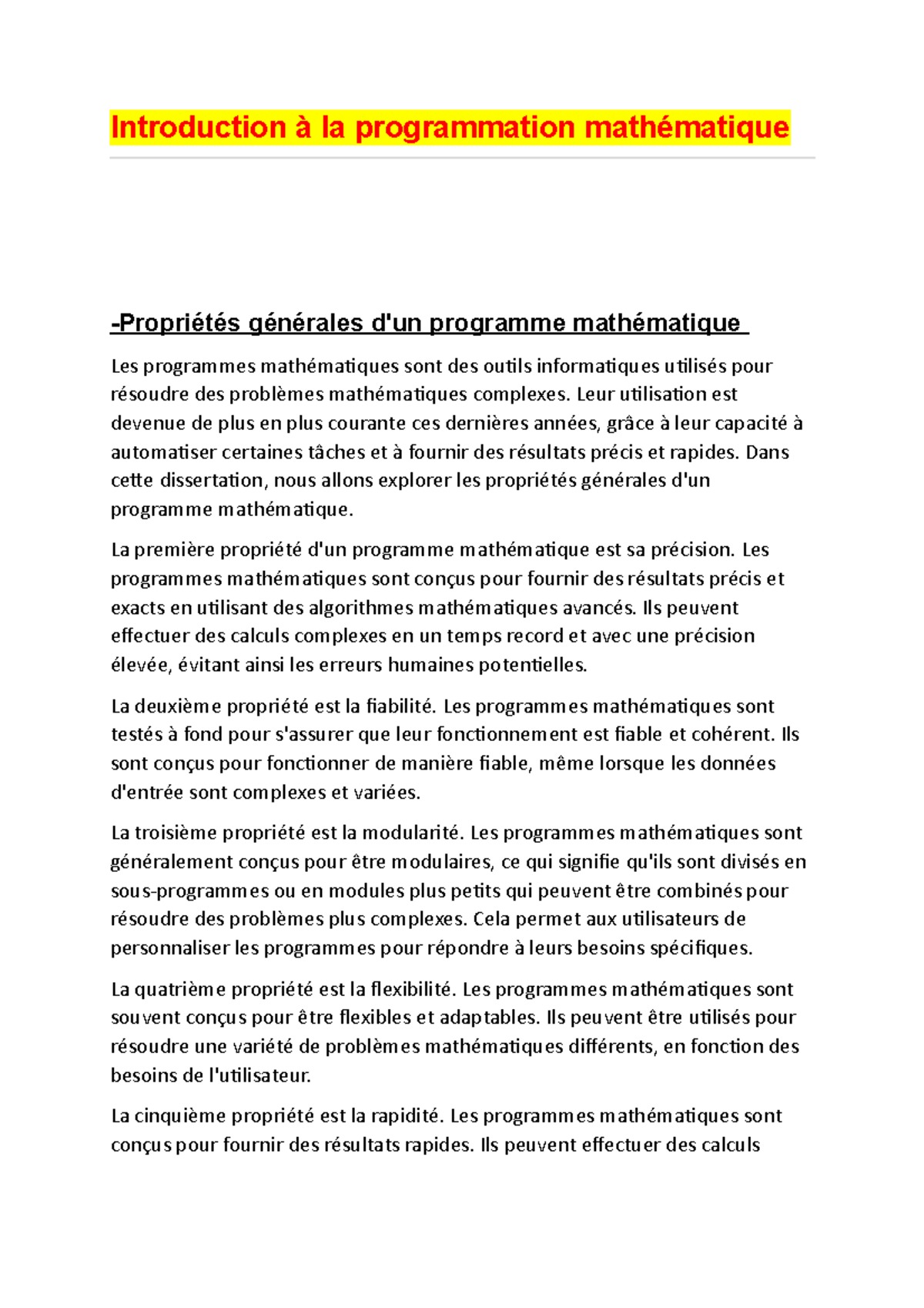 Introduction à la programmation mathématique - Introduction à la ...