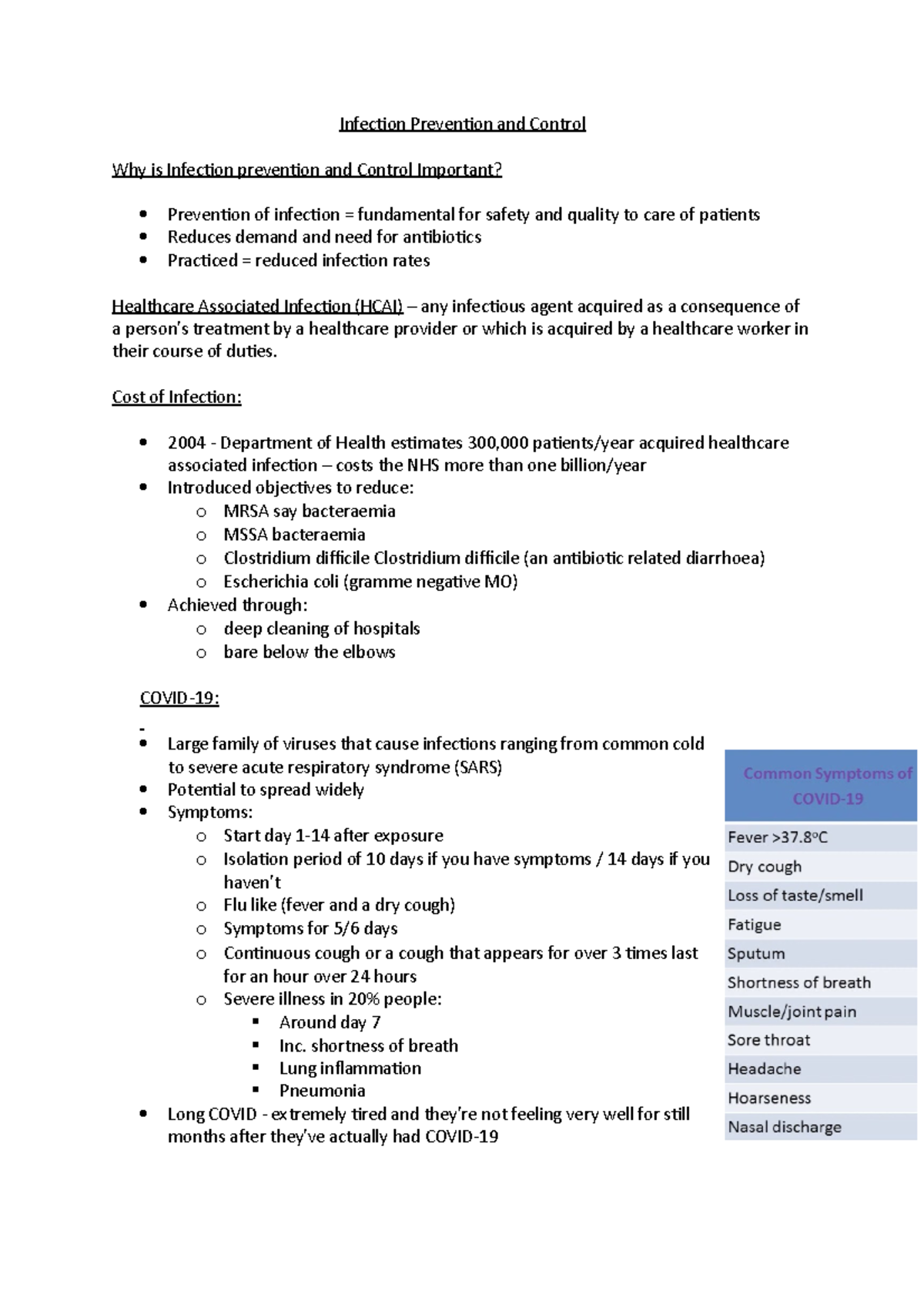 Infection Prevention and Control - Cost of Infection: 2004 - Department ...