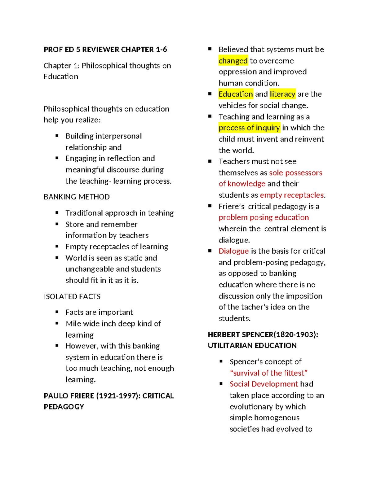 PROF ED 5 Reviewer Chapter 1 - PROF ED 5 REVIEWER CHAPTER 1- Chapter 1 ...