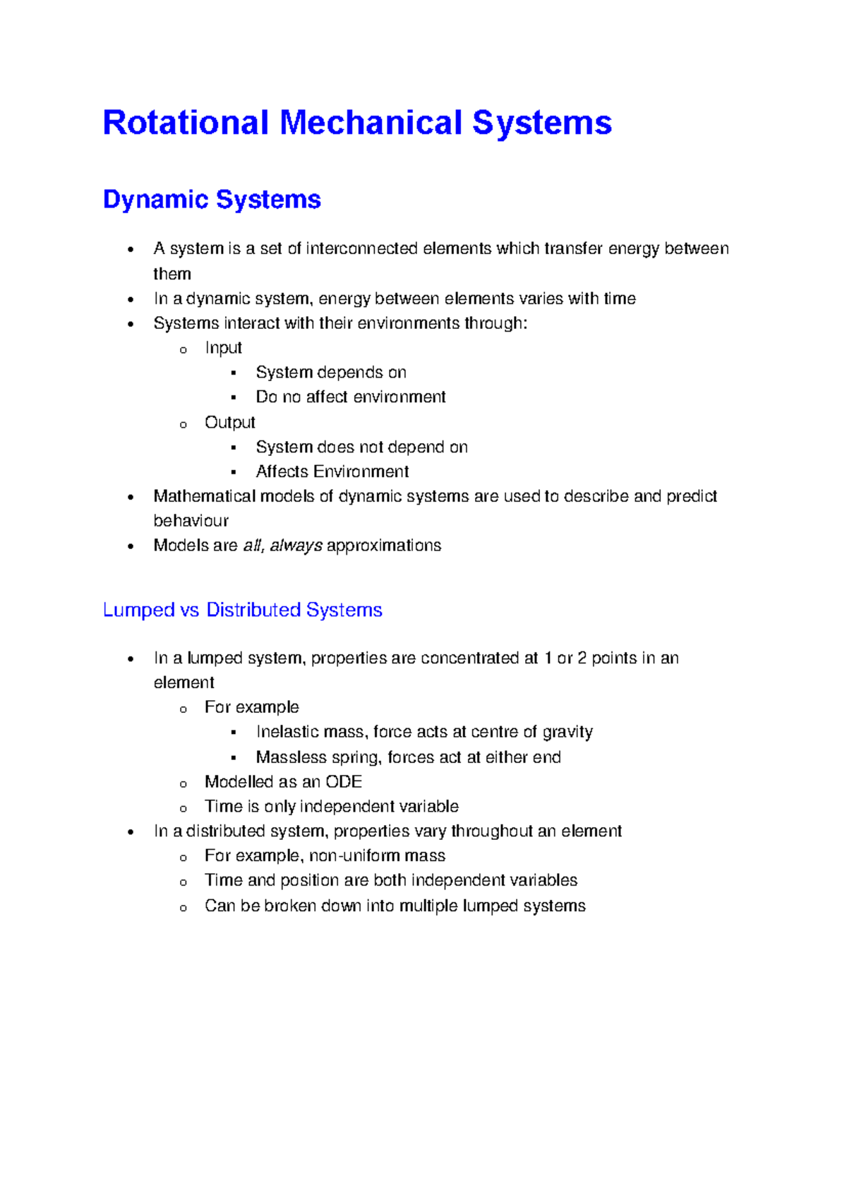 Rotational Mechanical Systems - Rotational Mechanical Systems Dynamic ...