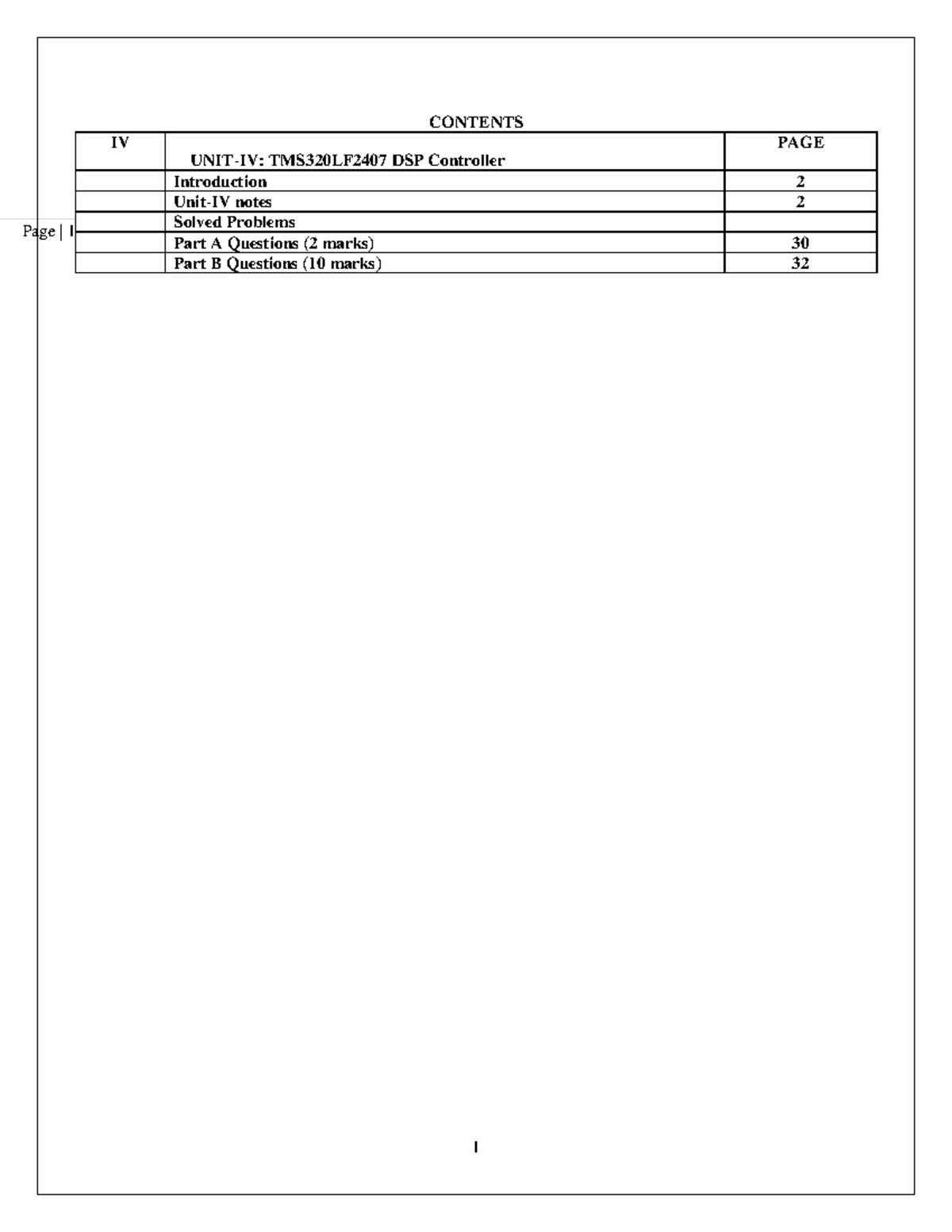 Unit 4 - Electrical and Electronics Engineering - Page | 1 CONTENTS IV ...