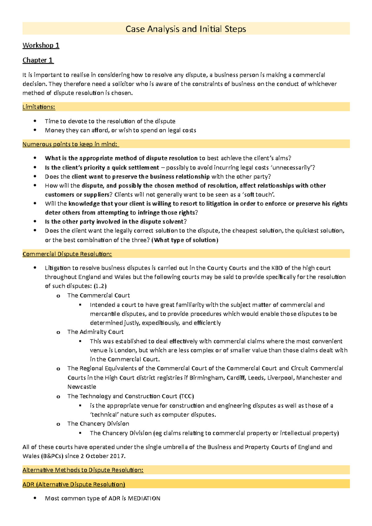 WS1 Reading Case Analysis and Initial Steps - Case Analysis and Initial ...