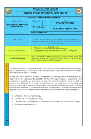 COT-1-Narrative - COT Narrative - Narrative Report COT 1 November 9 ...