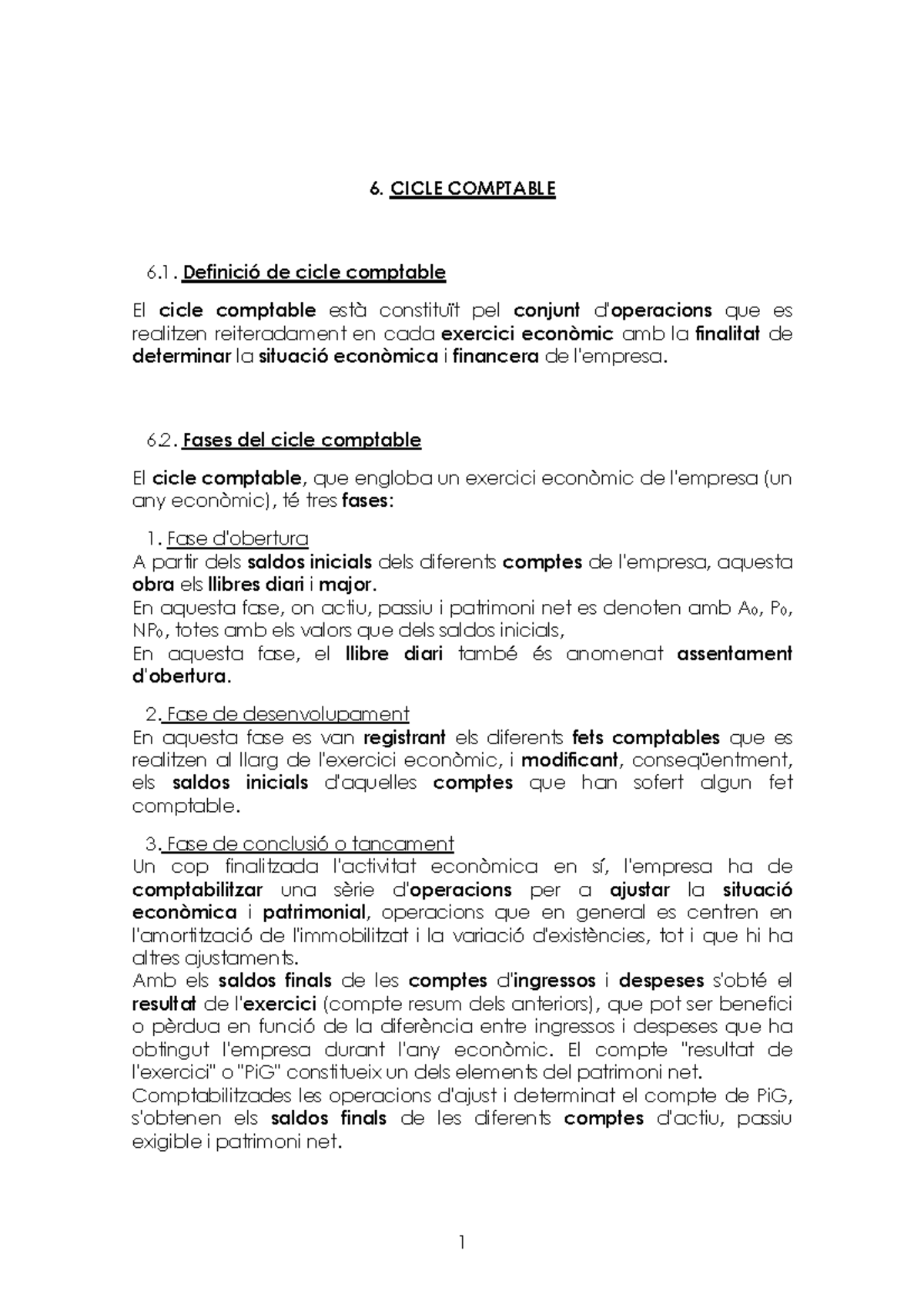 Cicle Comptable - 1 6. CICLE COMPTABLE Definició de cicle comptable El ...