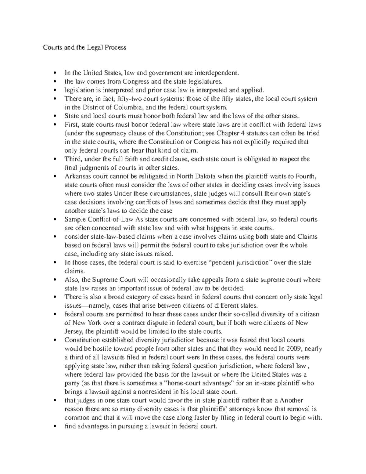 Courts and the Legal Process - BUL 2242 - EFSC - Studocu