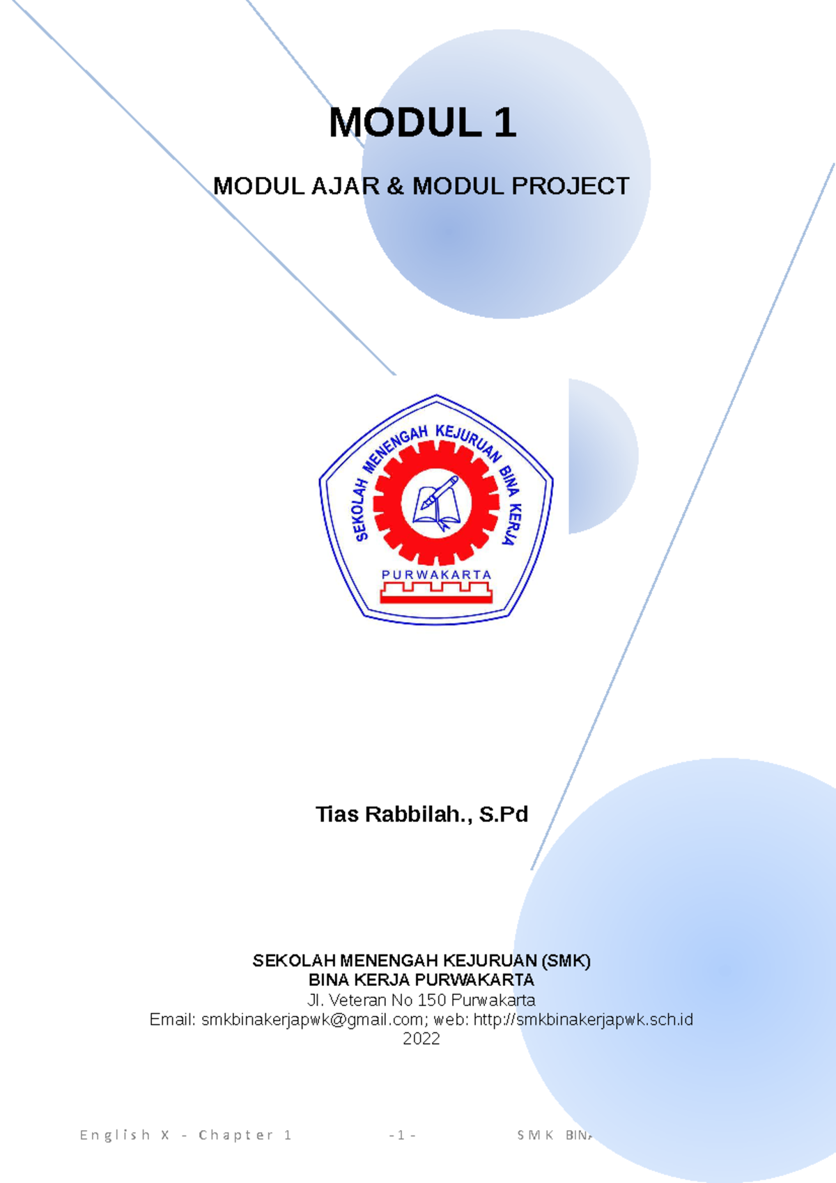 Modul 1 Introduction - E n g l i s h X - C h a p t e r 1 - 1 - S M K BINA KERJA MODUL 1 MODUL ...