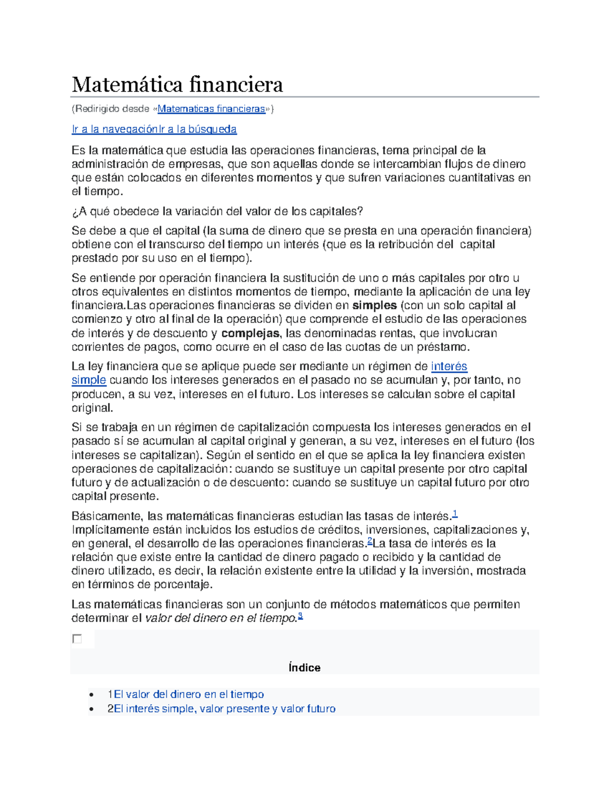 Matemática financiera - Matemática financiera (Redirigido desde ...
