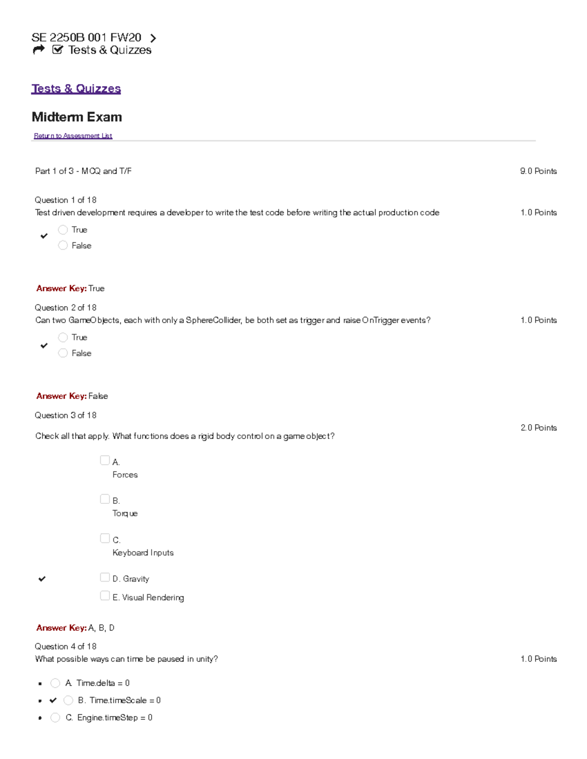 2021midterm - 1 Points 1 Points 2 Points 1 Points Midterm Exam Return ...