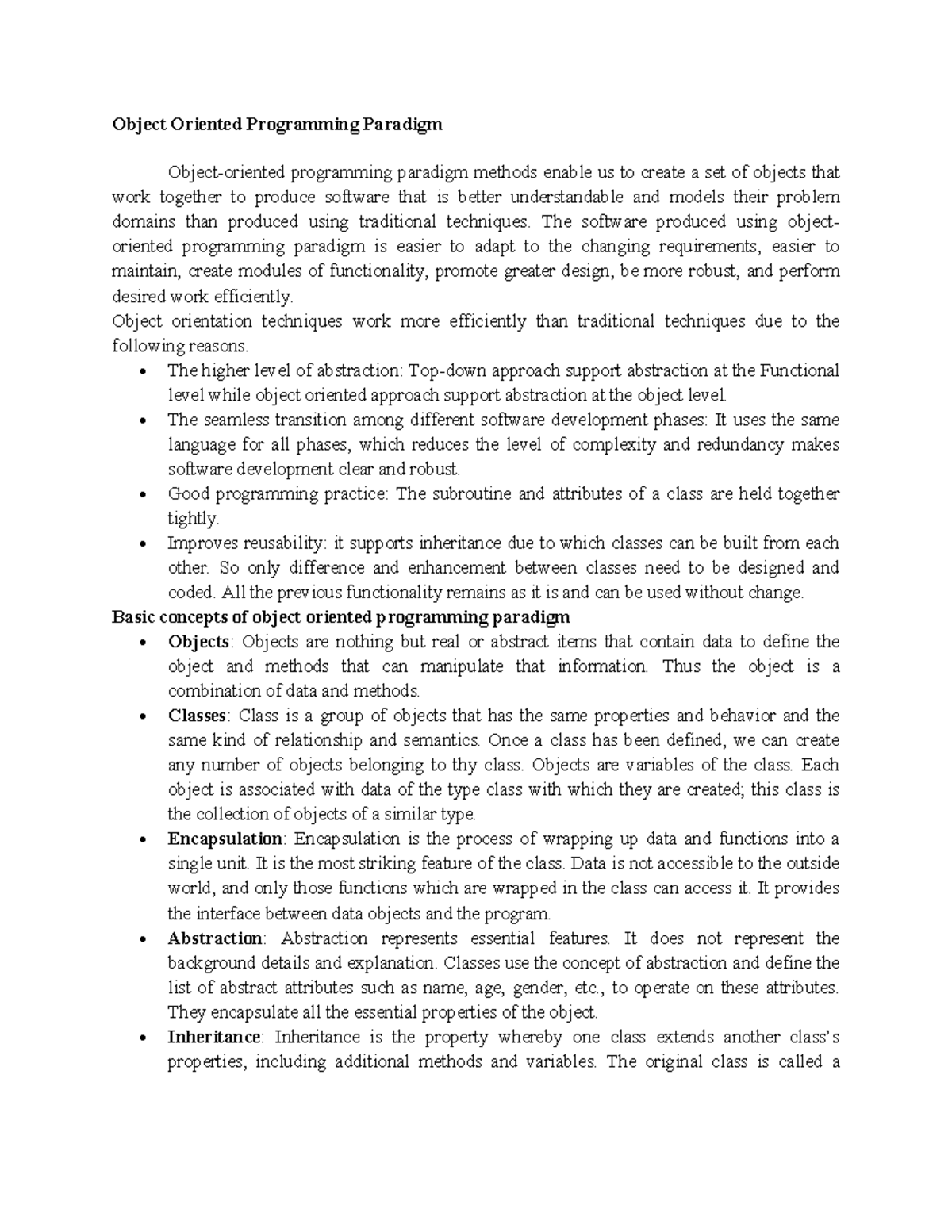 Object Oriented Programming Paradigm Object Oriented Programming Paradigm Object Oriented 7215