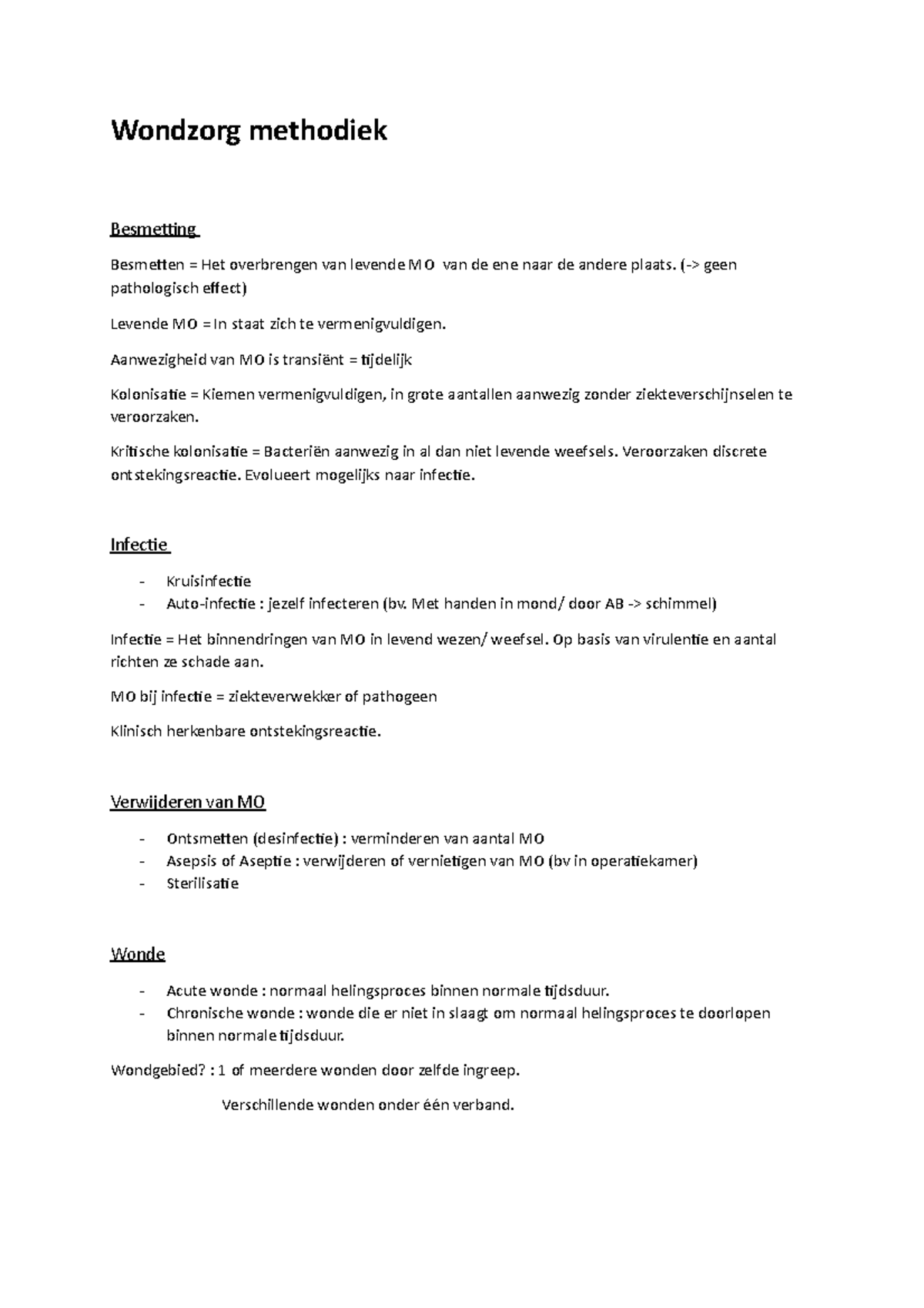Wondzorg methodiek - Wondzorg methodiek Besmetting Besmetten = Het ...