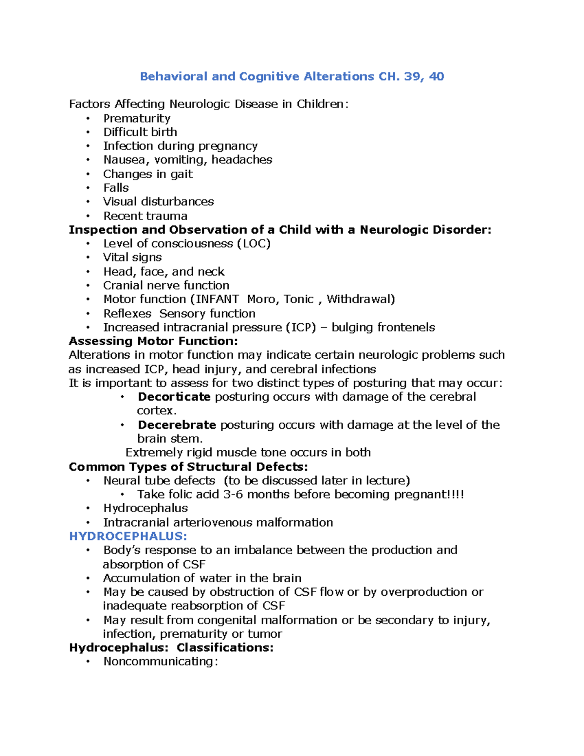 Behavioral and Cognitive Alterations - 39, 40 Factors Affecting ...