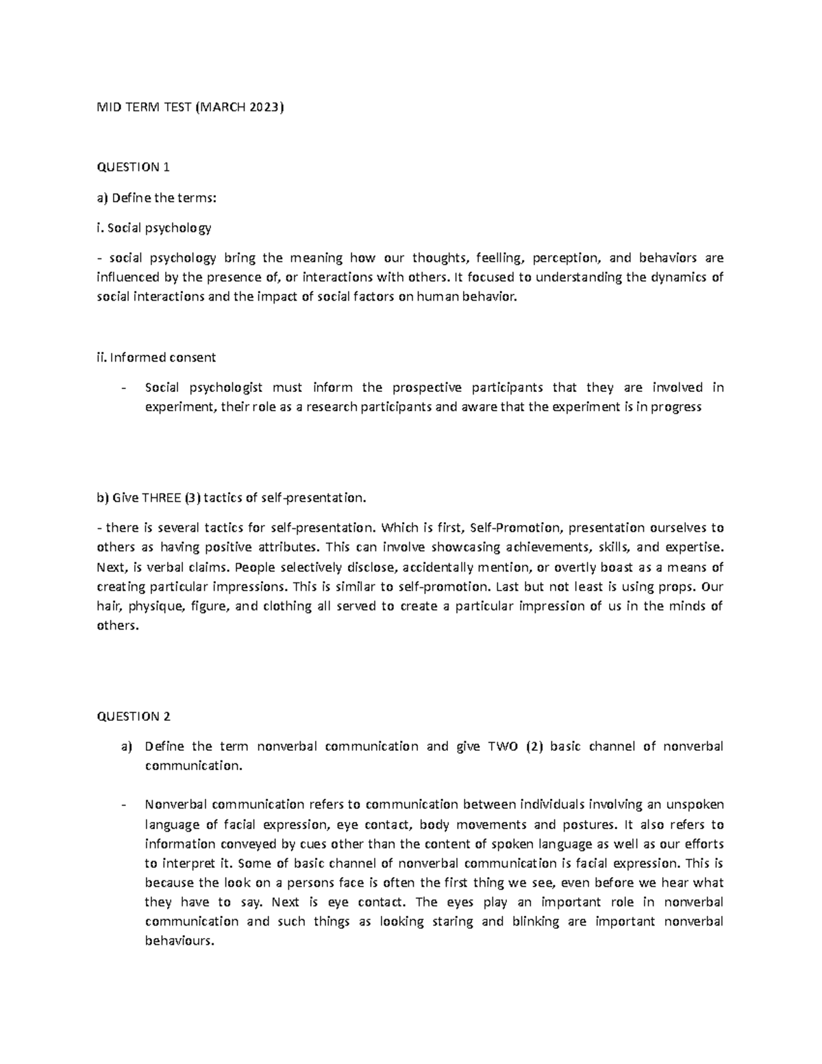 Law 036 - sample answer for mid test - MID TERM TEST (MARCH 2023 ...