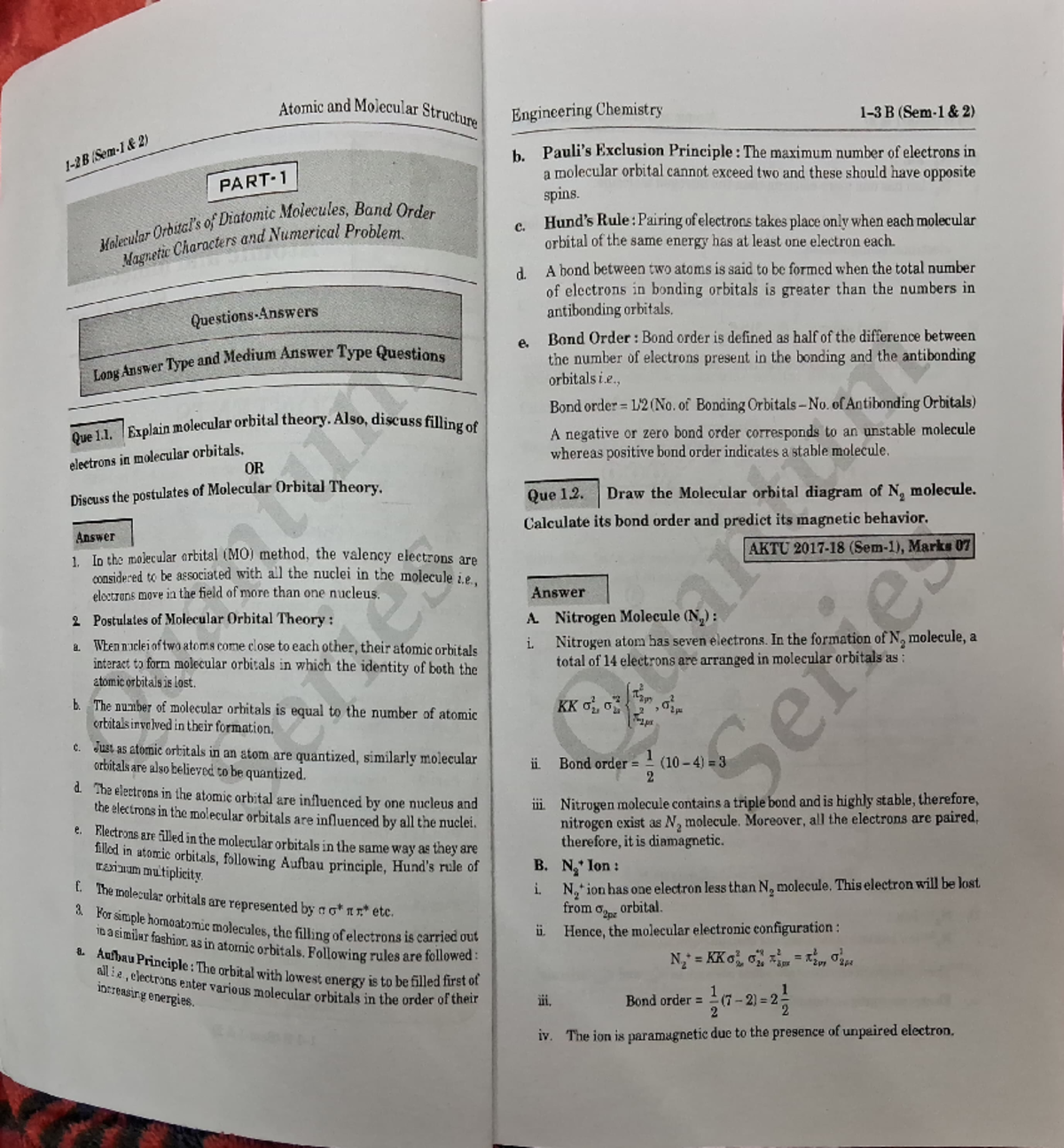 Atomic and molecular structure - 1-2B(Sem-1& 2) Molecular Orbital'sof ...