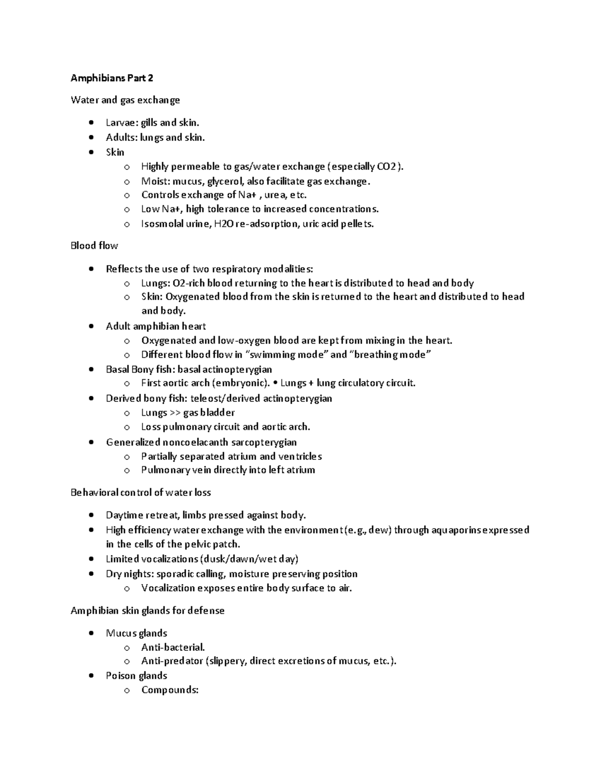 Amphibians Part 2 - this lecture focused on the second half of ...