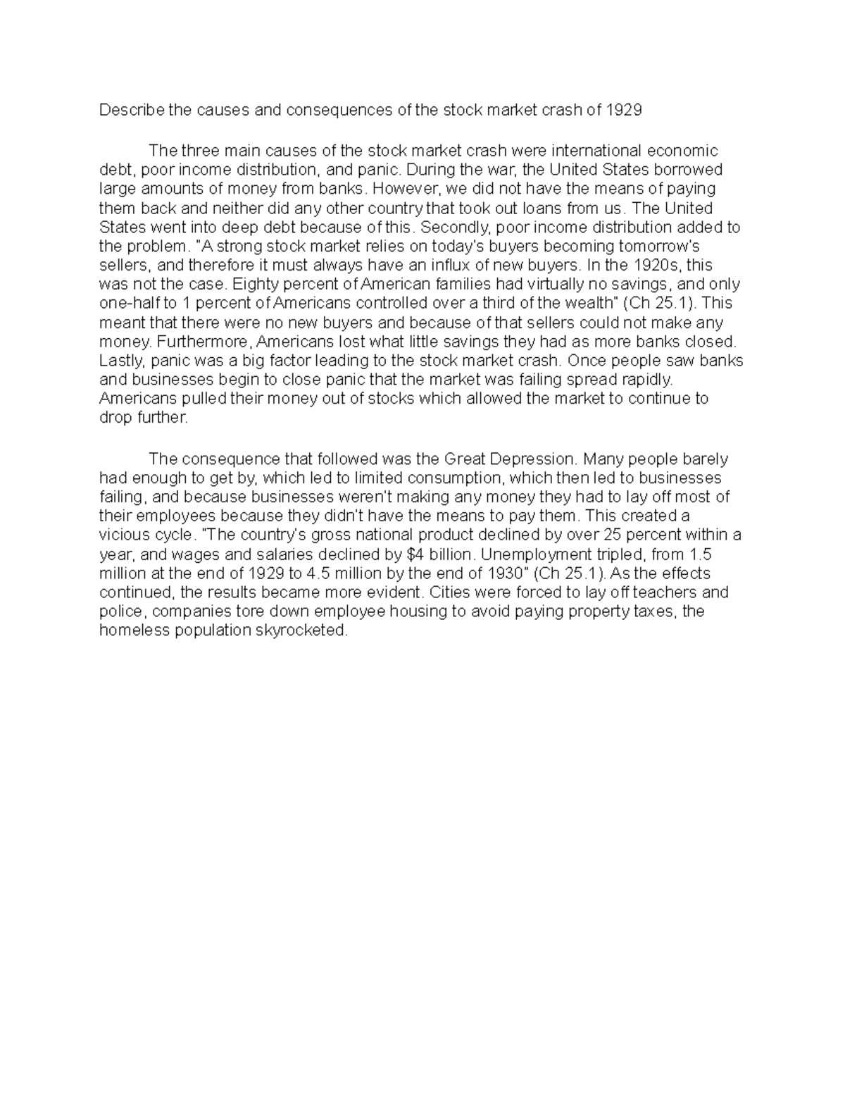 Module 5 Ch 25 Essential Question - Describe the causes and ...