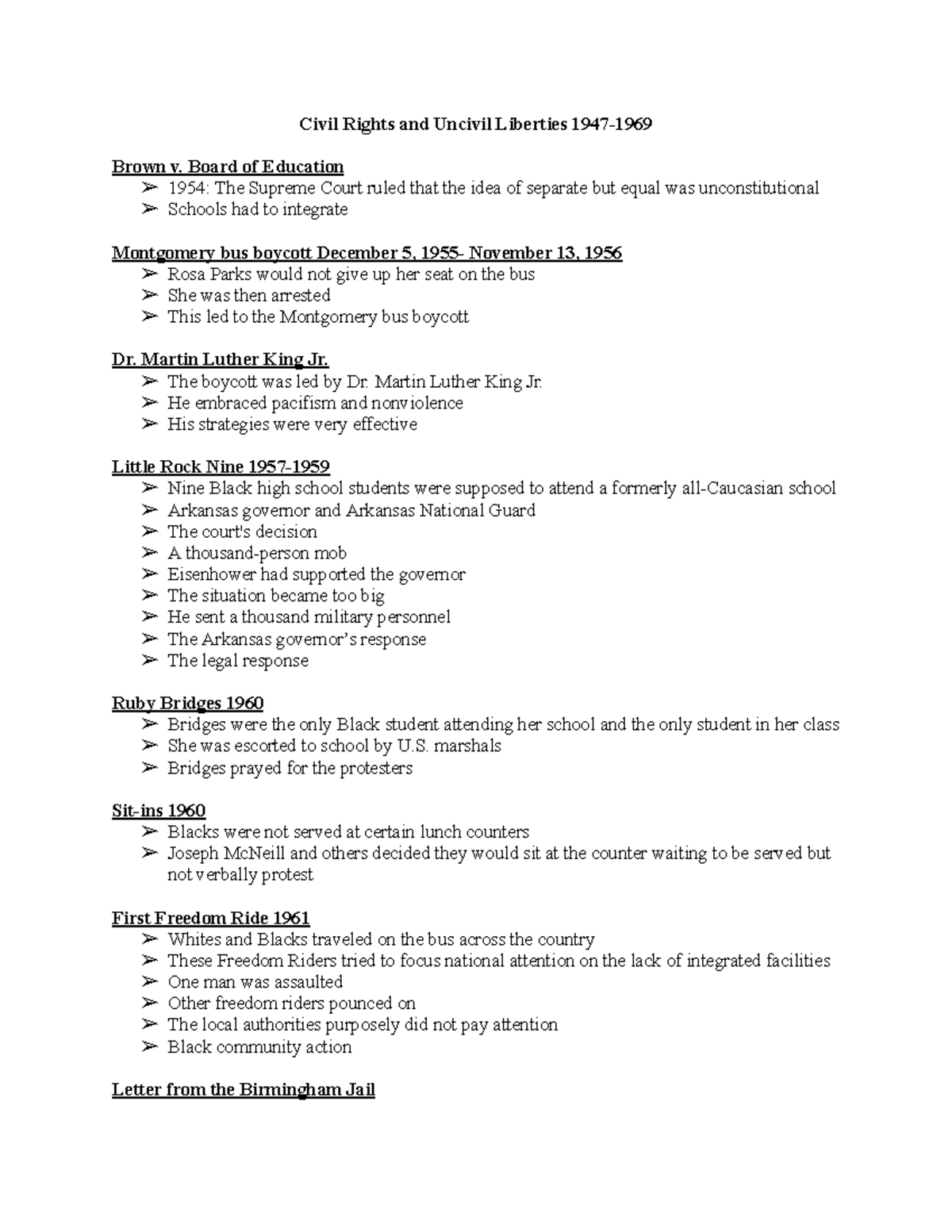 Civil Rights and Uncivil Liberties 1947-1969 - Civil Rights and Uncivil ...