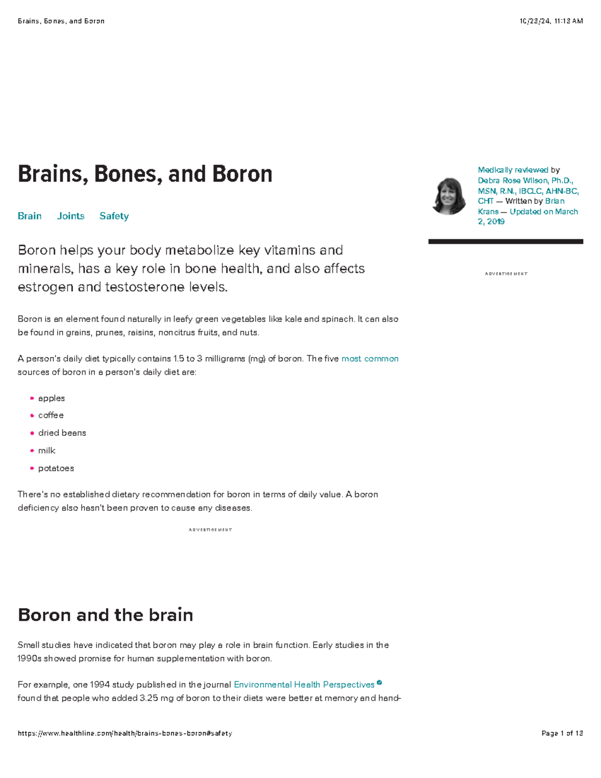 Brains Bones and Boron - Brains, Bones, and Boron Boron helps your body ...