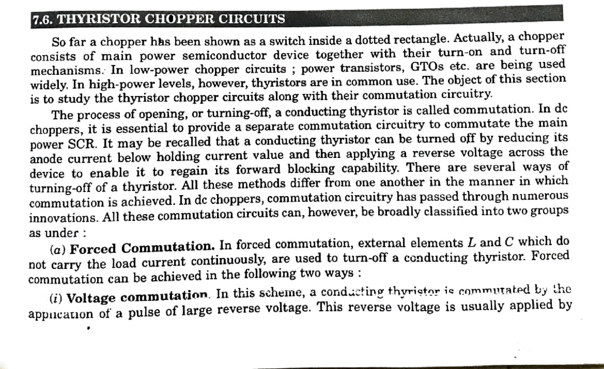 Thyristor Chopper Circuits - Electronics and communication engineering - Studocu