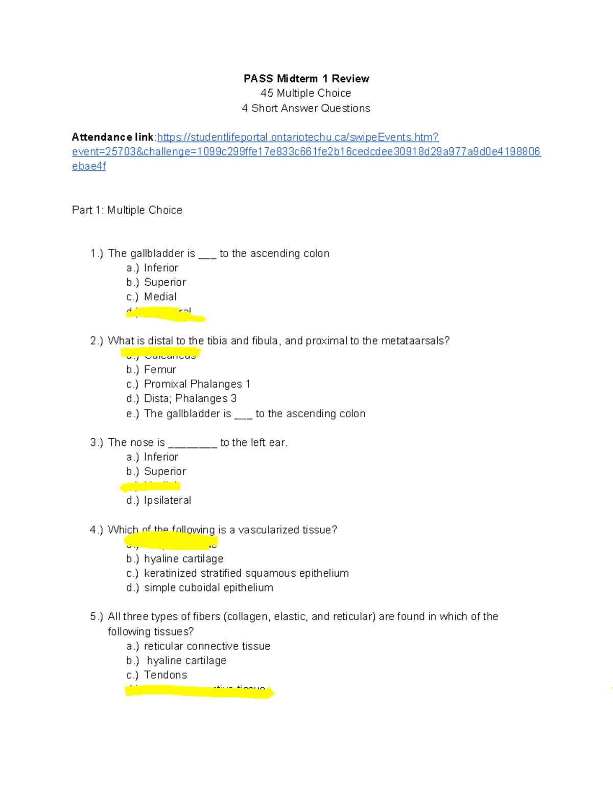 PASS Midterm 1 Review - PASS Midterm 1 Review 45 Multiple Choice 4 Short Answer Questions ...