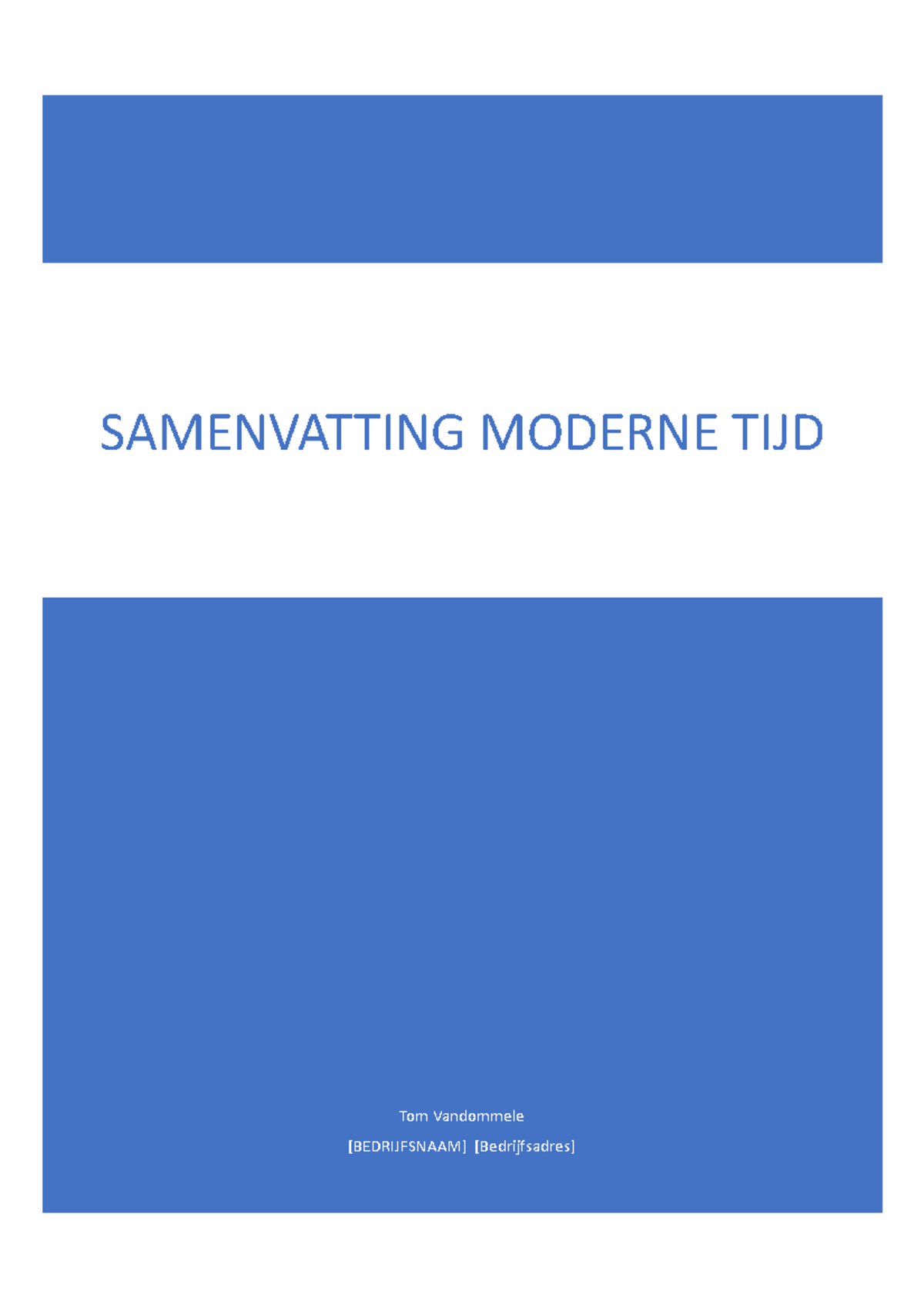 Geschiedenis van de moderne tijd (cursus) - Tom Vandommele ...