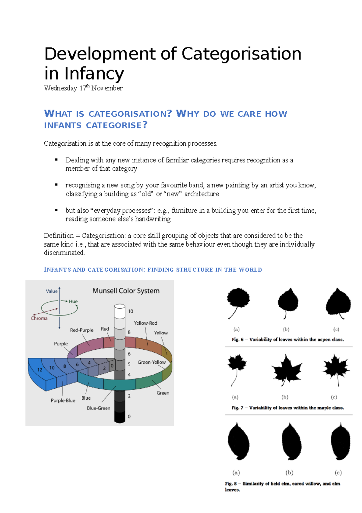 Development of Categorisation in Infancy - Studocu