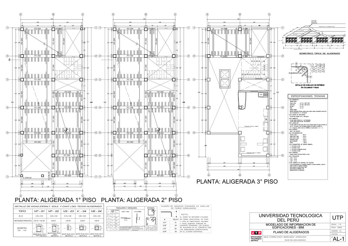 Aligerados A1 - A B C 1 2 3 4 5 6 1 2 3 4 5 6 7 1 2 3 4 5 6 7 A B C B VP - (35x30) VP - (35x30 ...