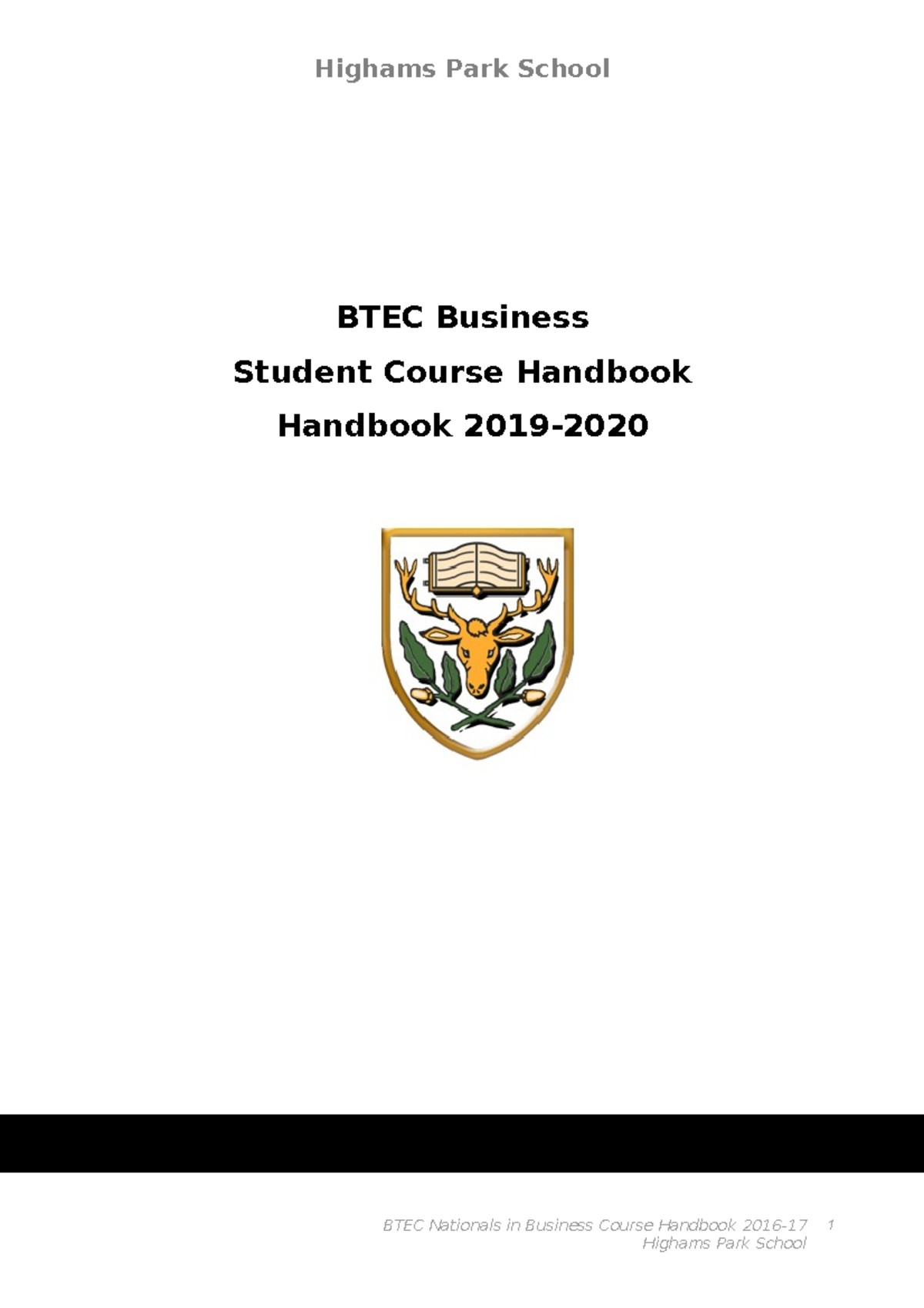 BTEC Course Handbook - busineess - BTEC Business Student Course ...