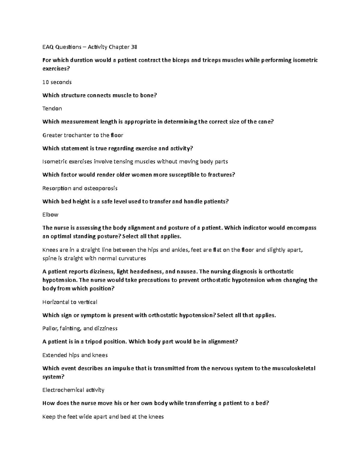 EAQ questions activtity and exercise - EAQ Questions – Activity Chapter ...