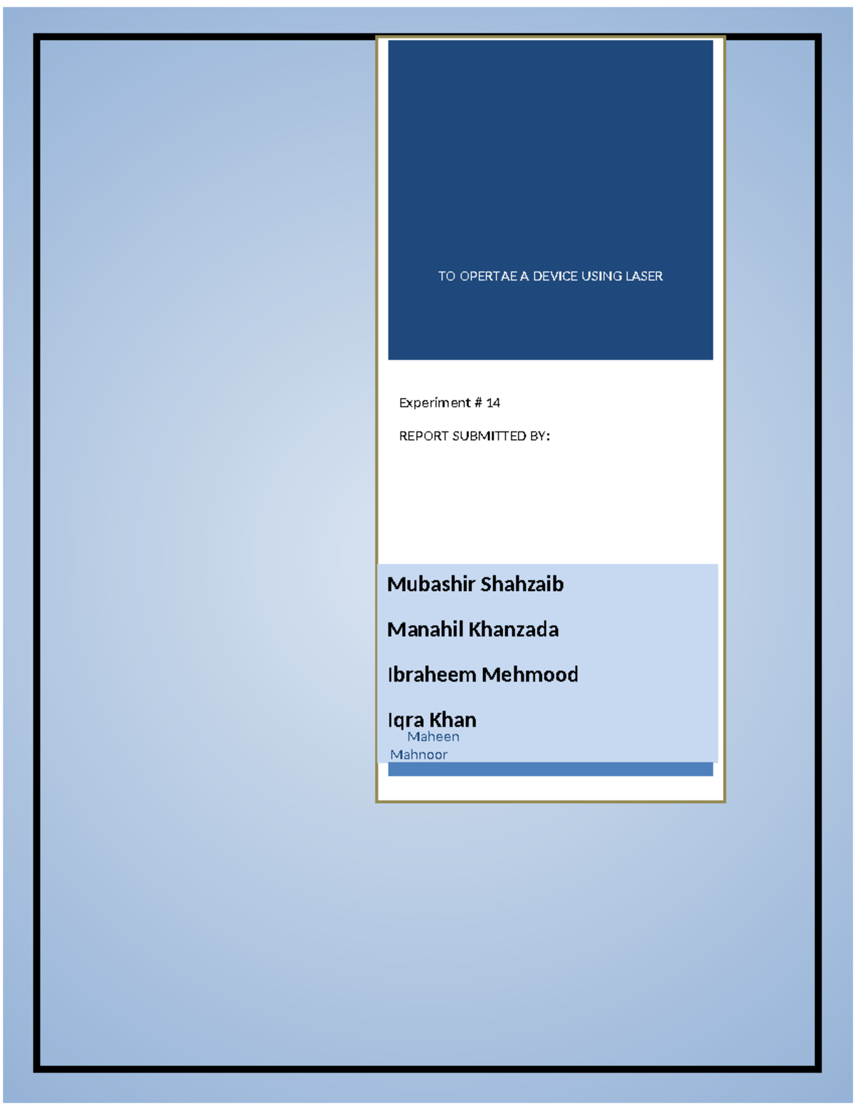 Remote Control Function of Laser - S TO OPERTAE A DEVICE USING LASER ...