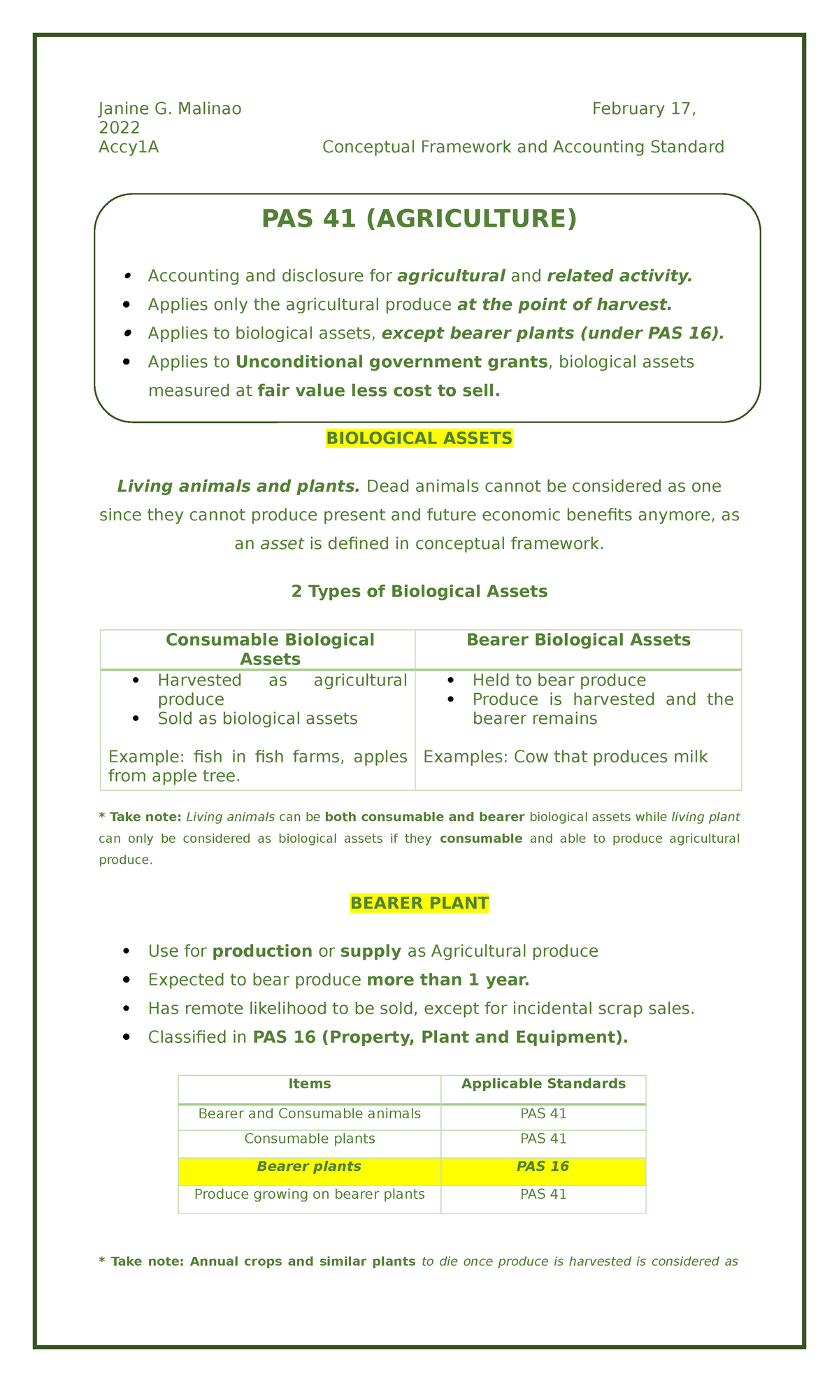 5 - PAS 41 (Agriculture) - Janine G. Malinao February 17, 2022 Accy1A ...