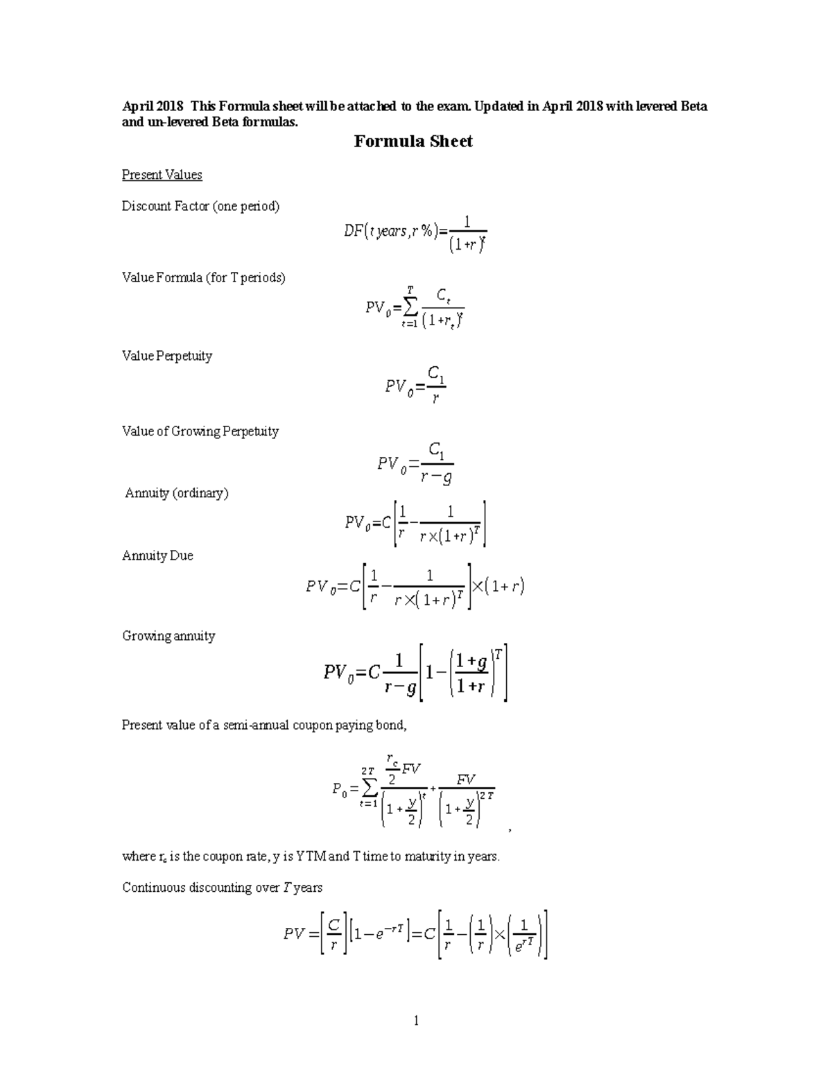 Formula Sheet 2018 - April 2018 This Formula sheet will be attached to ...